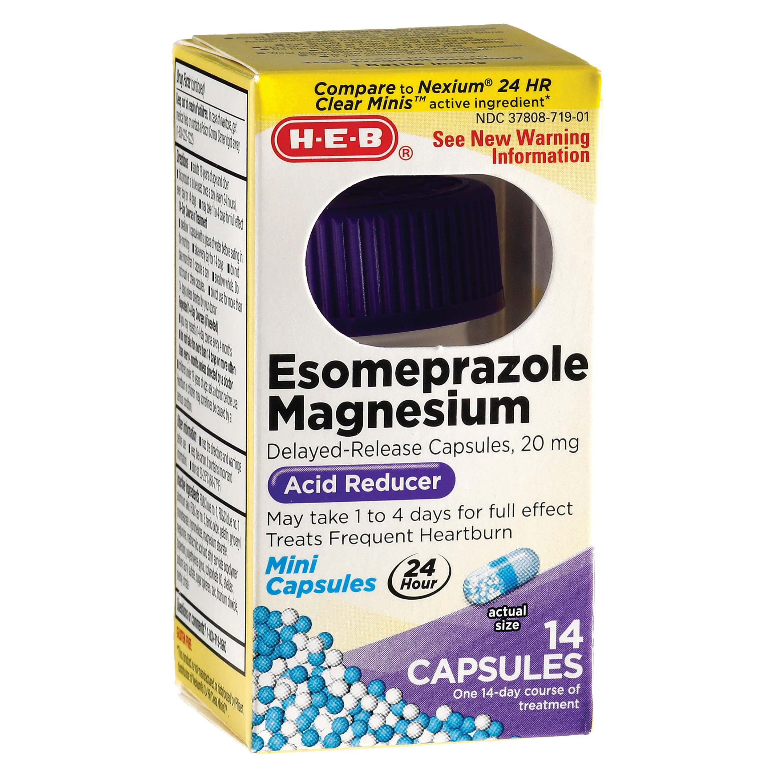 H-E-B Esomeprazole Magnesium 20 mg Mini Capsules - Shop Medicines ...