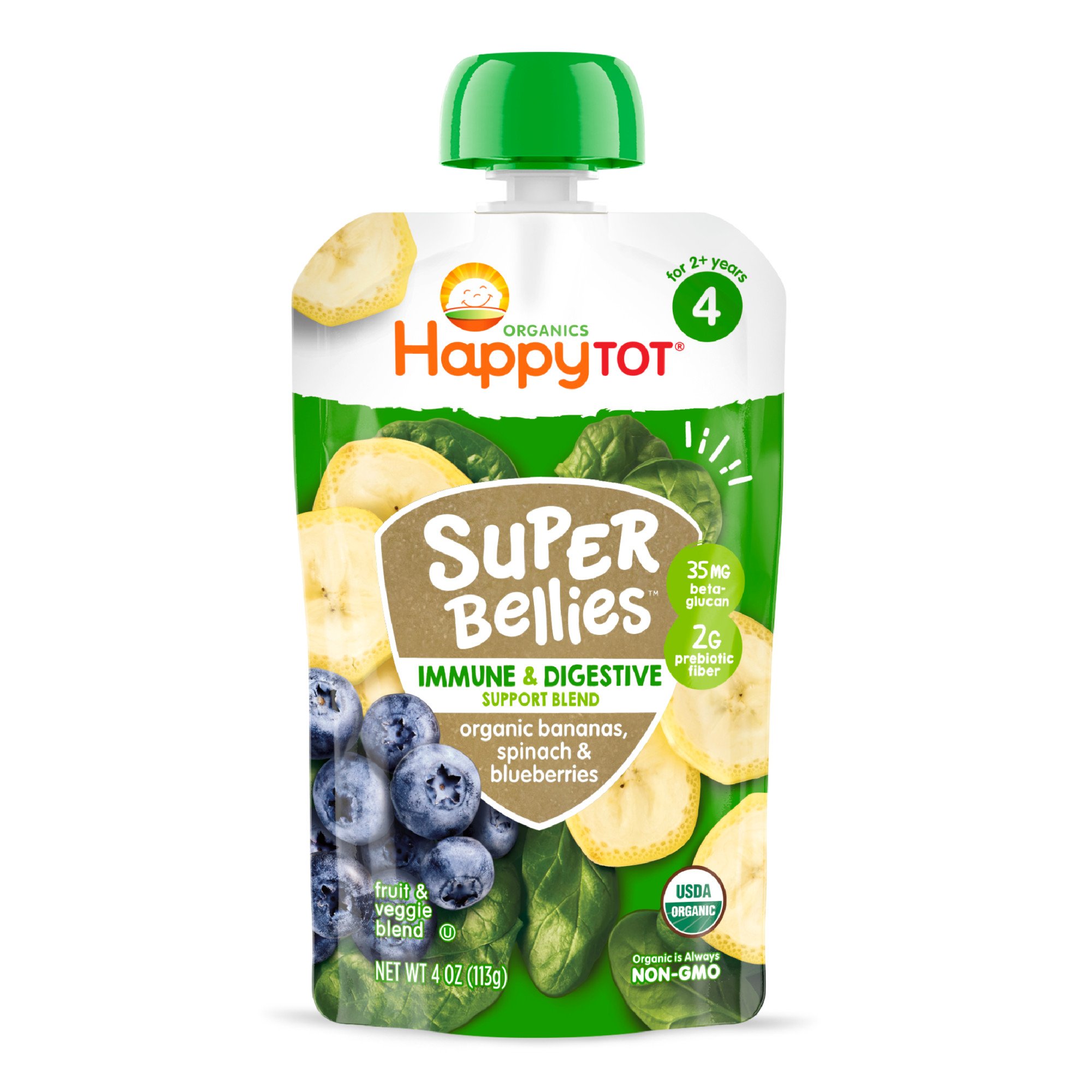 Happy Tot Organics Super Bellies Pouch - Bananas Spinach & Blueberries ...
