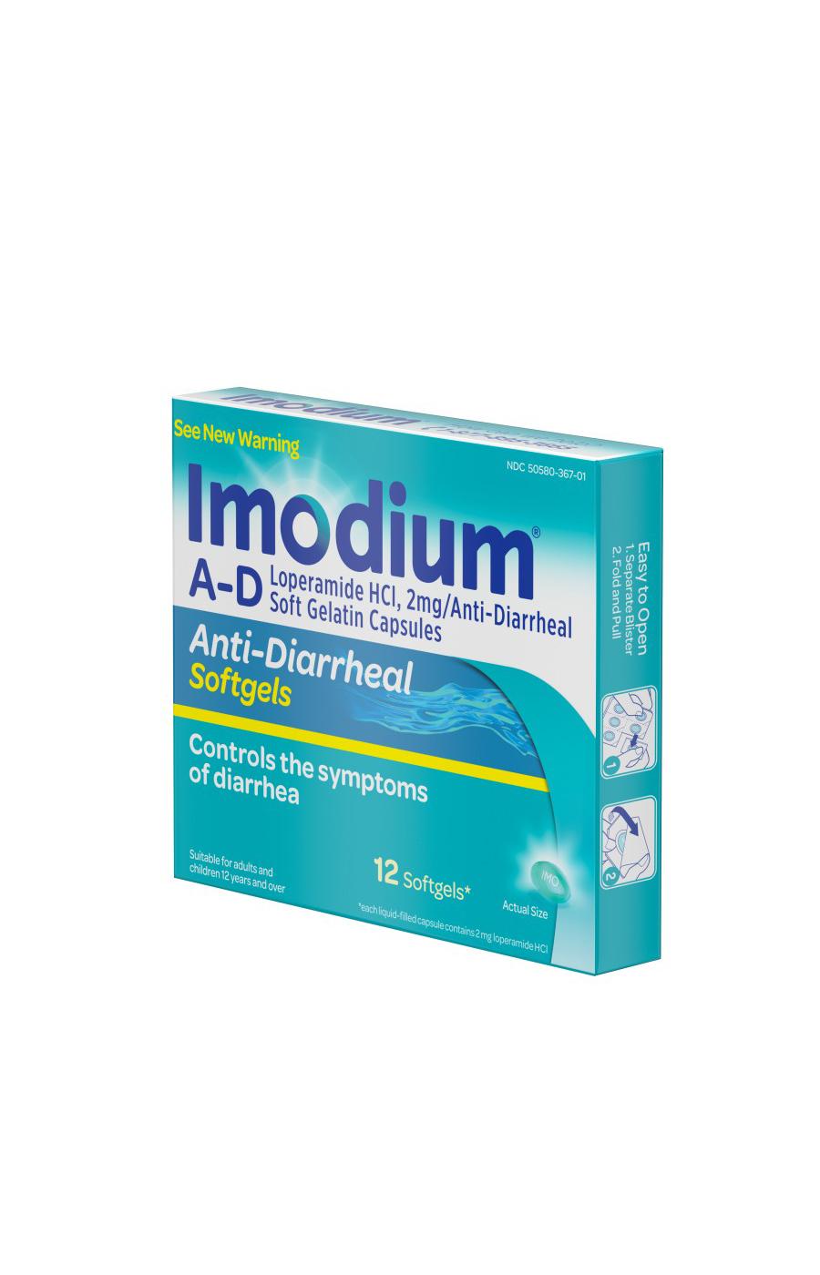 Imodium A-D Anti-Diarrheal Softgels with 2 mg Loperamide HCl - Shop ...