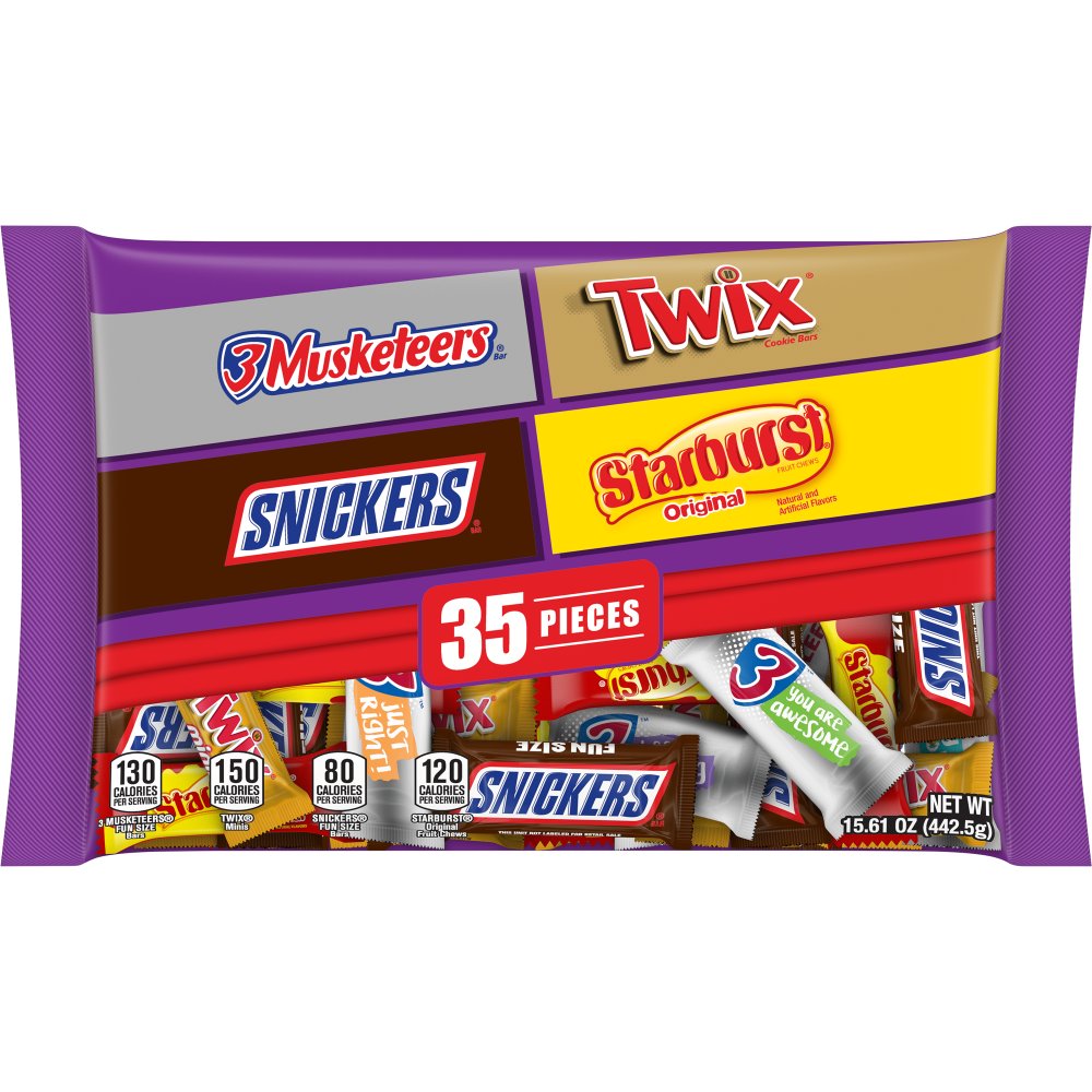 Mars (Snickers, Twix, 3 Musketeers & Starburst) Chocolate Halloween ...