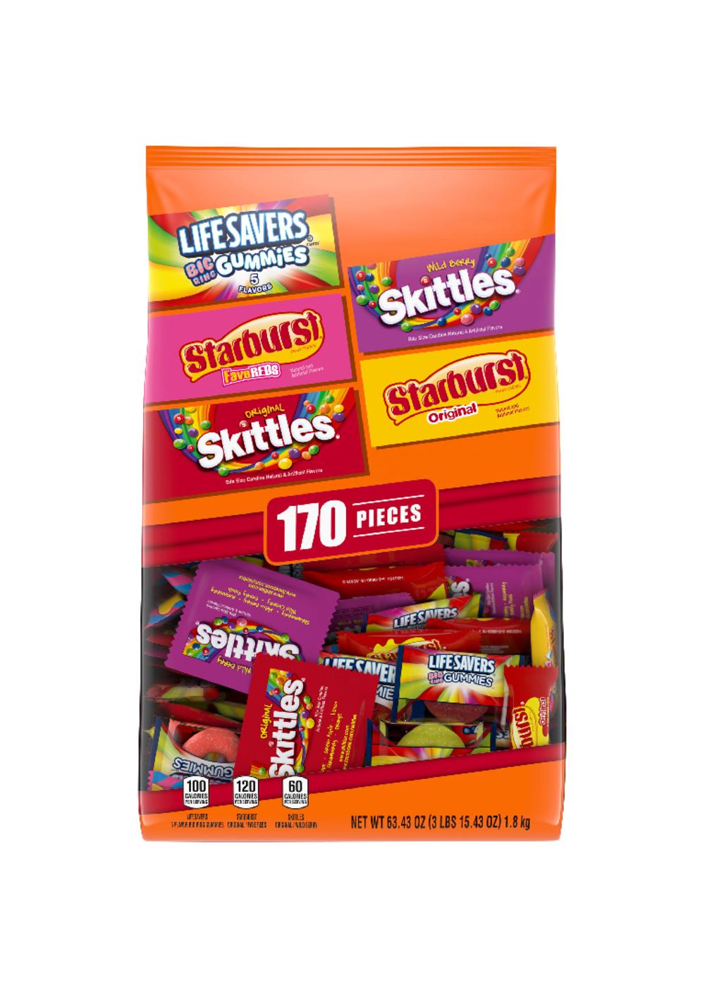 Mars (Skittles, Starburst, & Life Savers) Gummies Halloween Candy Bag ...