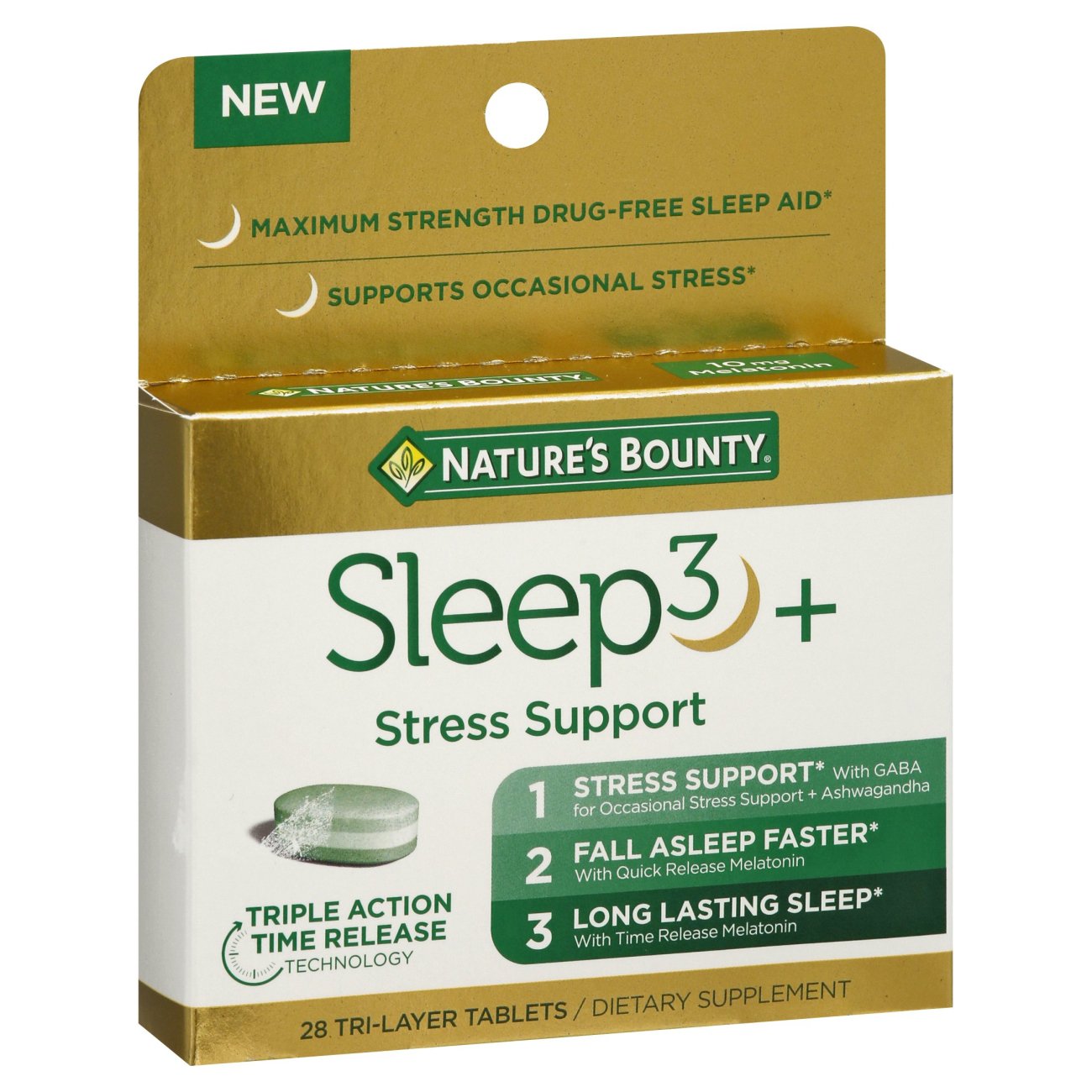 Nature's Bounty Sleep3 + Stress Support Tri-Layer Tablets - Shop Herbs ...