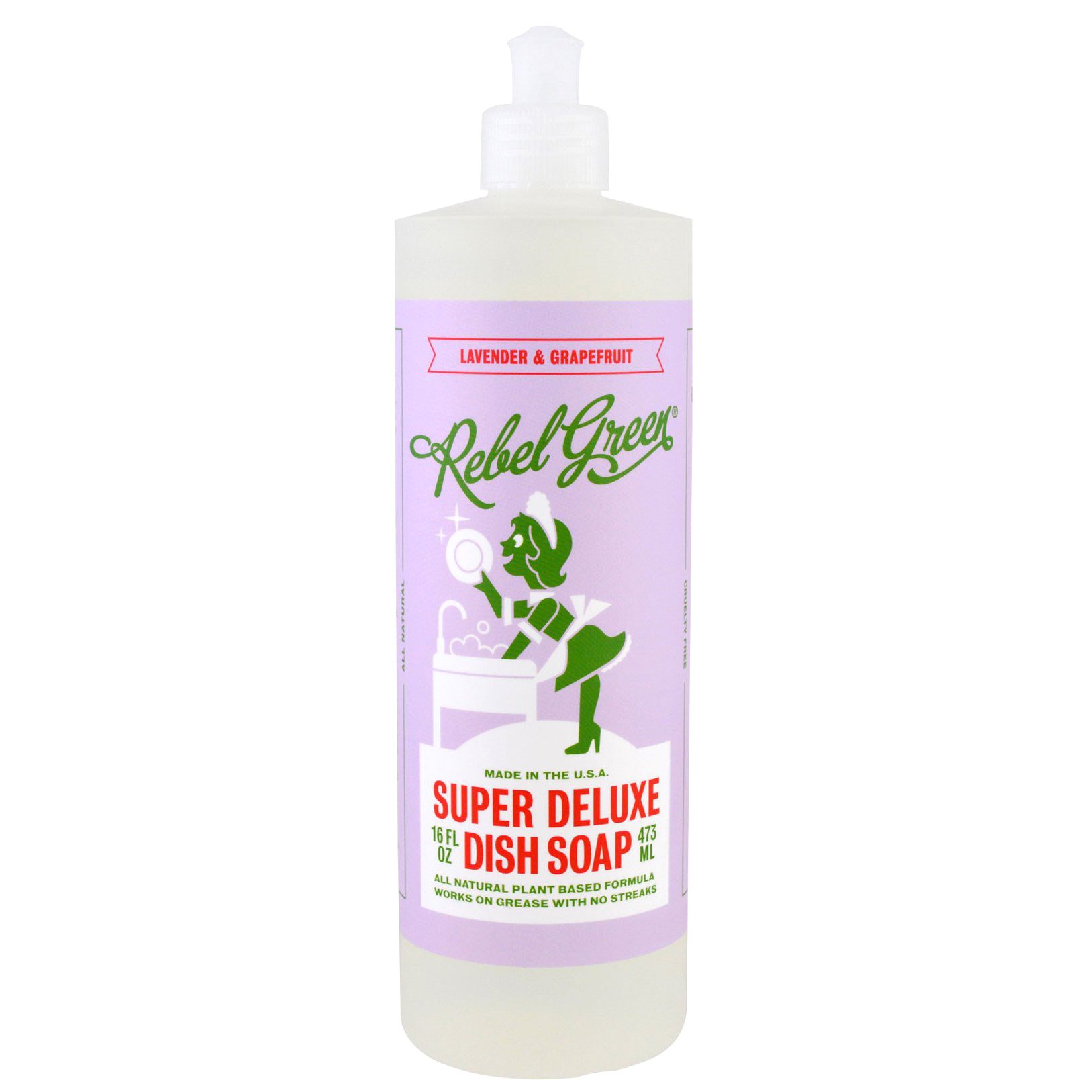 Rebel Green Lavender & Grapefruit Super Deluxe Dish Soap - Shop Dish ...