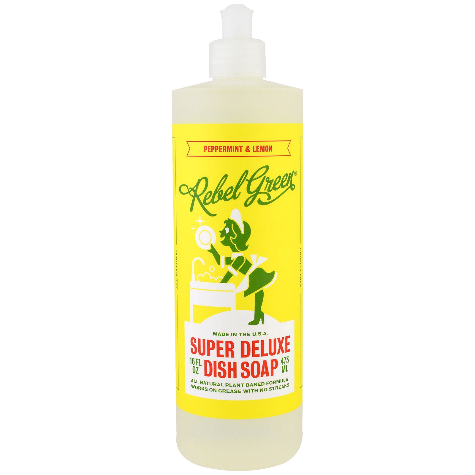 Rebel Green Peppermint & Lemon Super Deluxe Dish Soap - Shop Dish soap ...