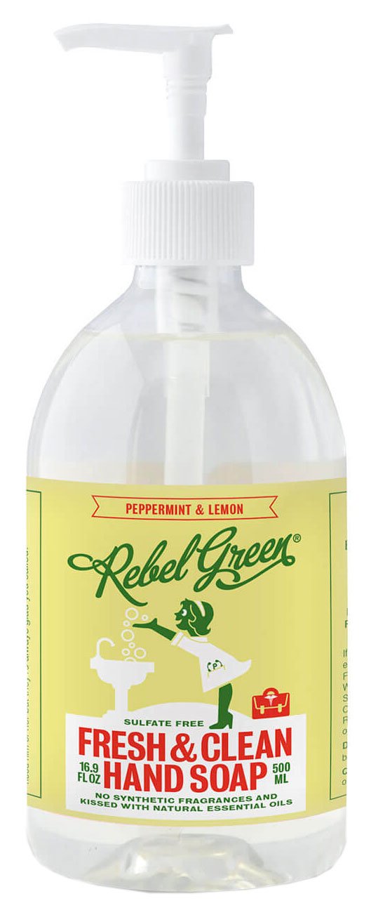 Rebel Green Fresh & Clean Hand Soap Peppermint & Lemon, 16.9 fl oz ...