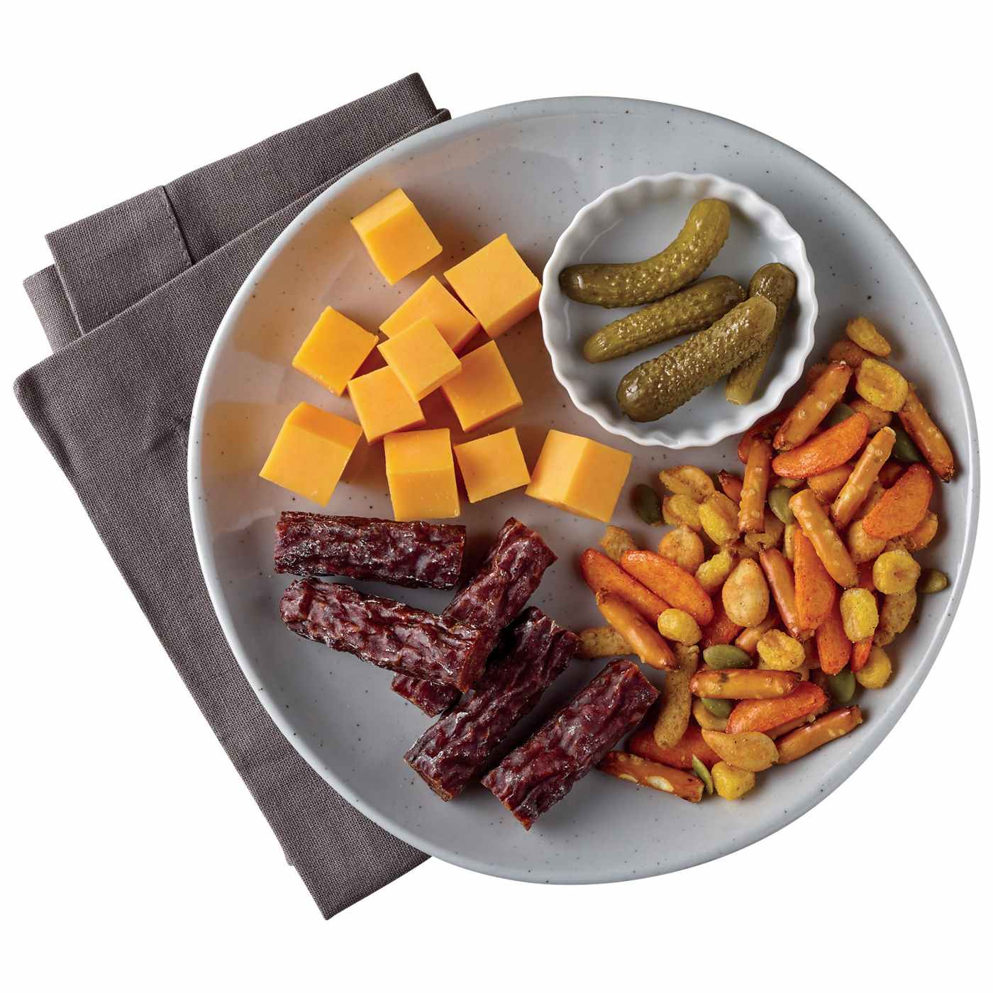 Meal Simple by H-E-B Snack Tray - Beef Sausage Sticks, Gherkins, Trail ...