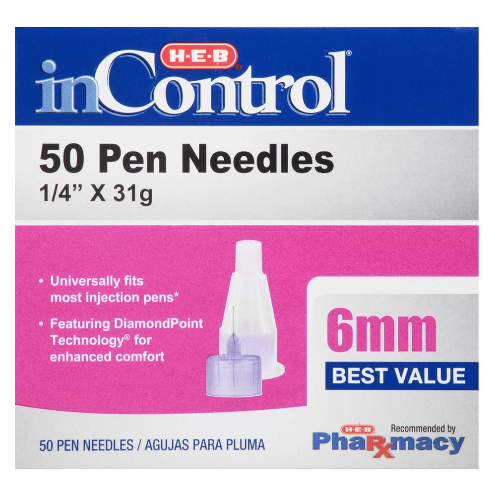 H-E-B InControl Pen Needles - 6mm - Shop Needles at H-E-B