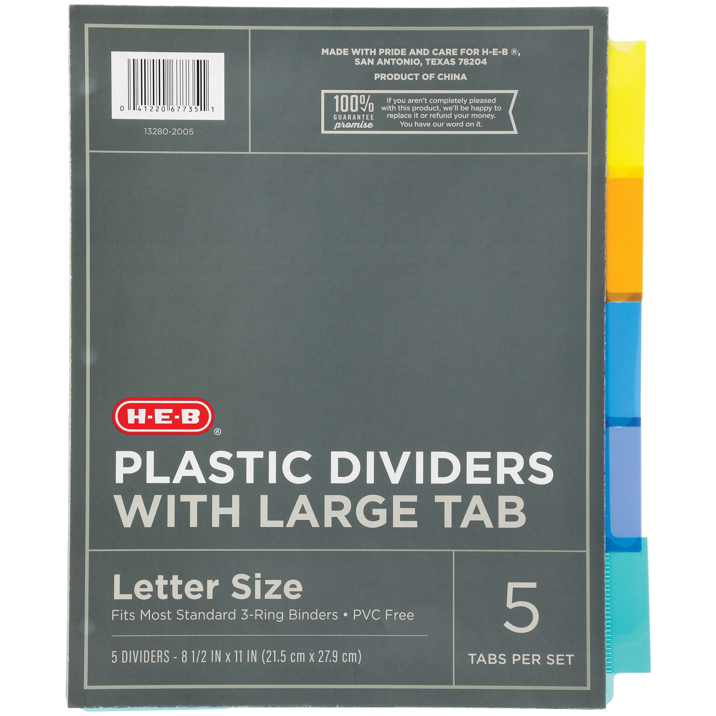 H-E-B Letter Size Plastic Dividers with Large Tab - Shop Dividers ...