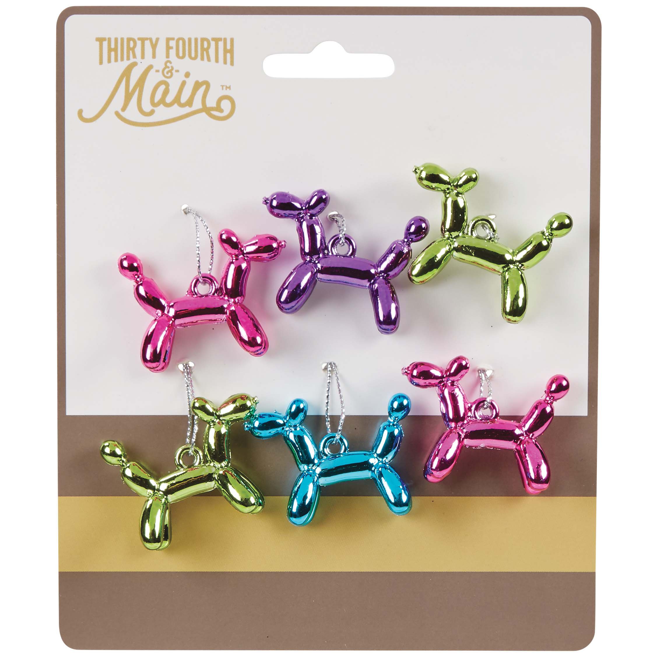 Thirty Fourth & Main Assorted Balloon Dog Christmas Ornaments - Shop ...