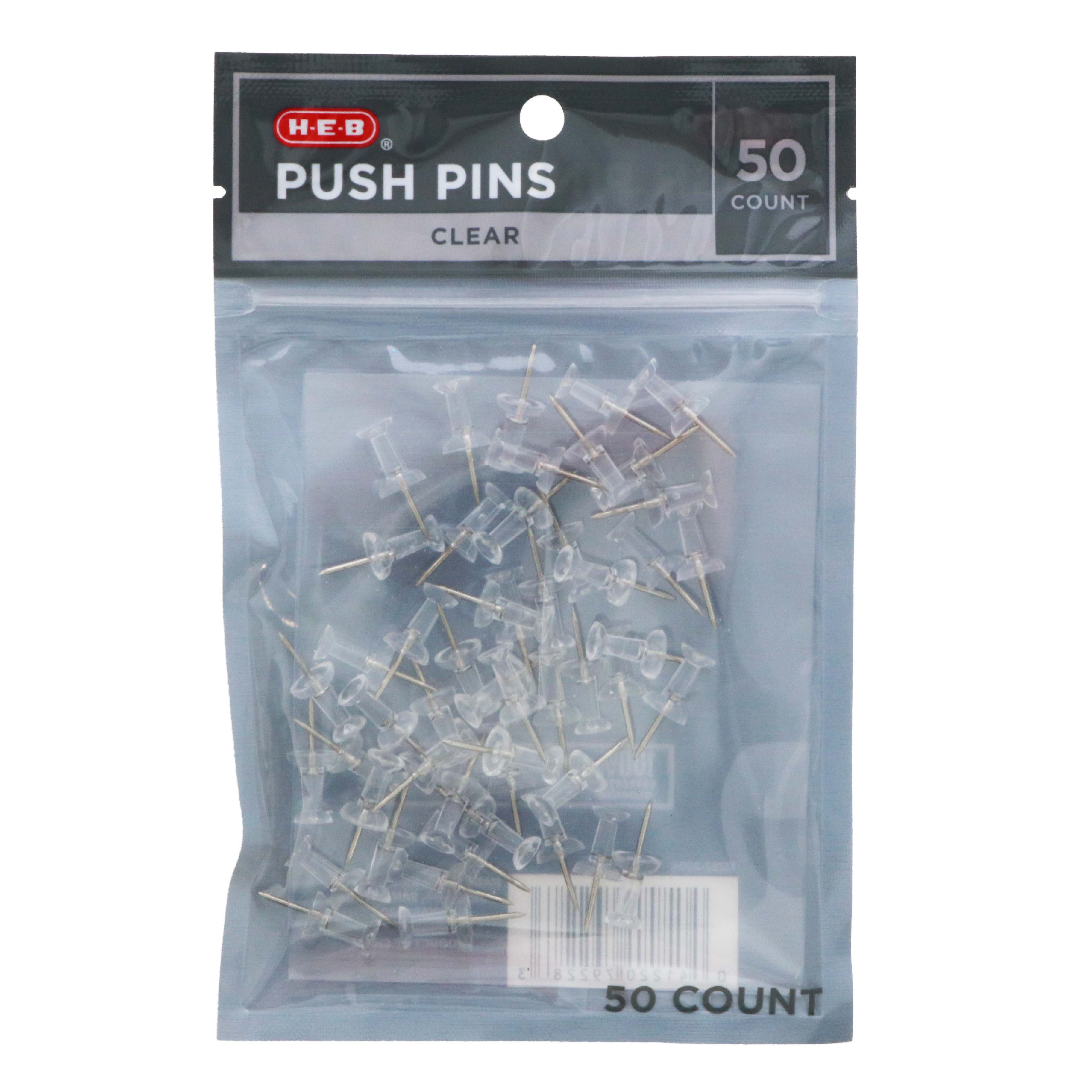 H-E-B Push Pins - Clear - Shop Paper clips & fasteners at H-E-B