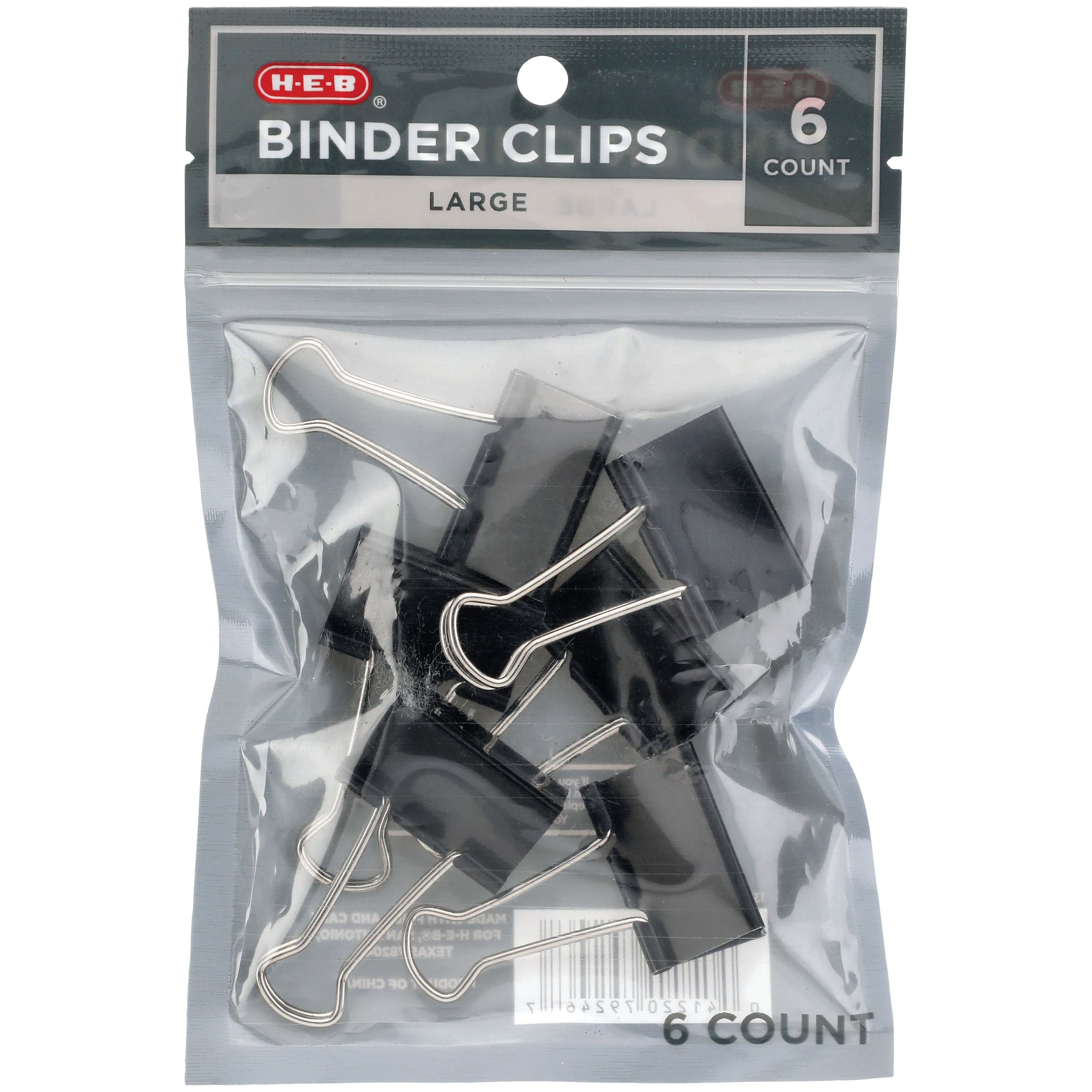 H-E-B Binder Clips - Large - Shop Paper clips & fasteners at H-E-B