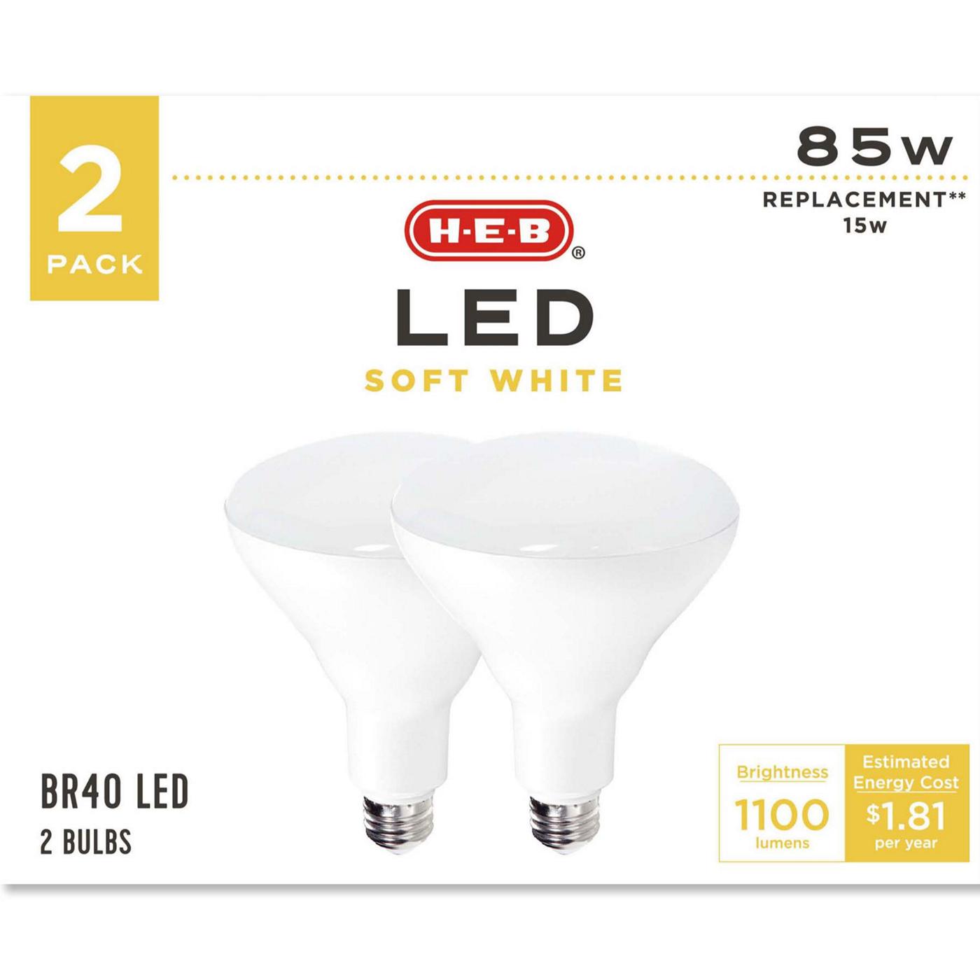 H-E-B BR40 85-Watt LED Light Bulbs - Soft White - Shop Light bulbs at H-E-B