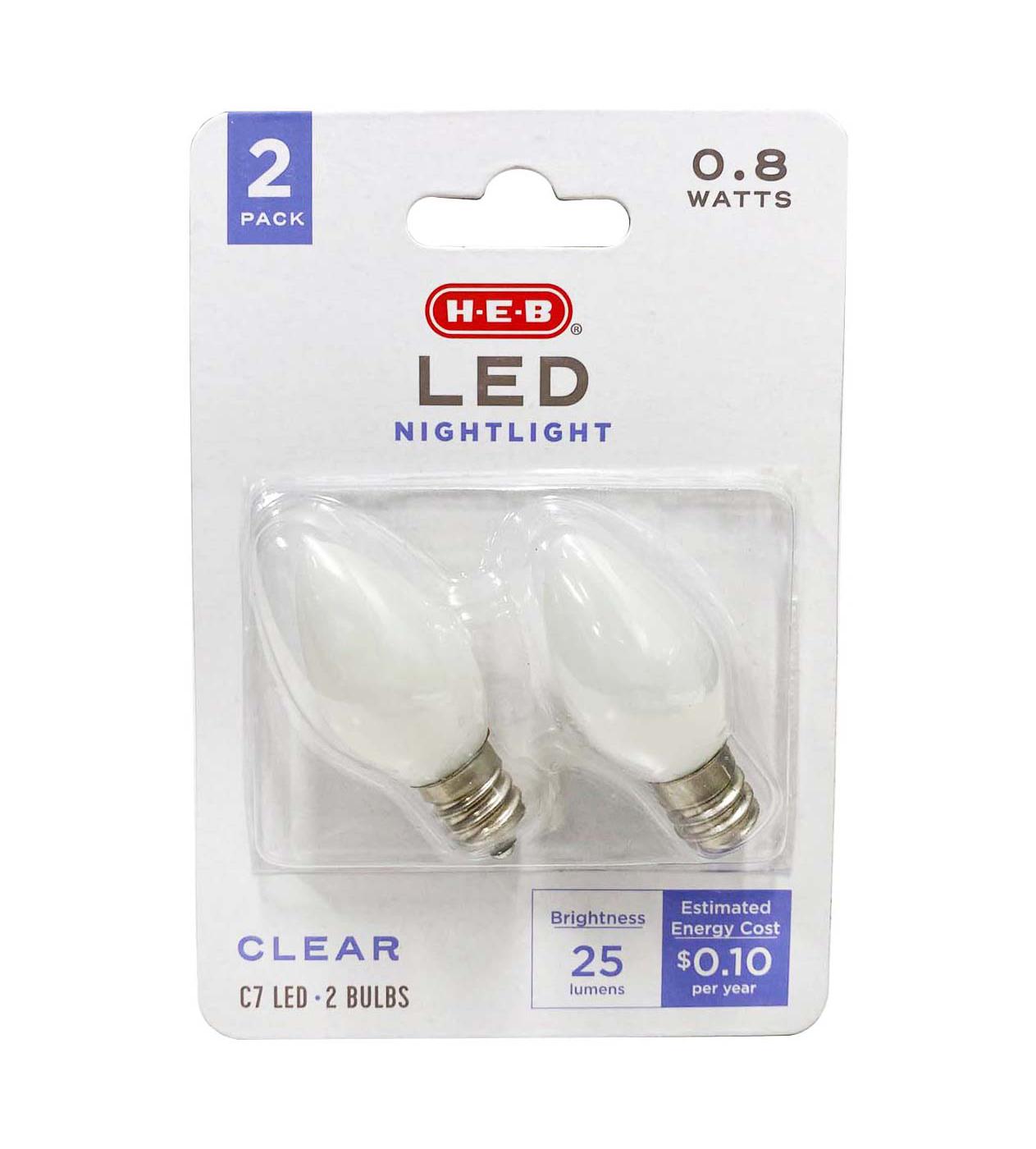 H-E-B C7 0.8-Watt Clear LED Night Light Bulbs - Shop Light bulbs at H-E-B