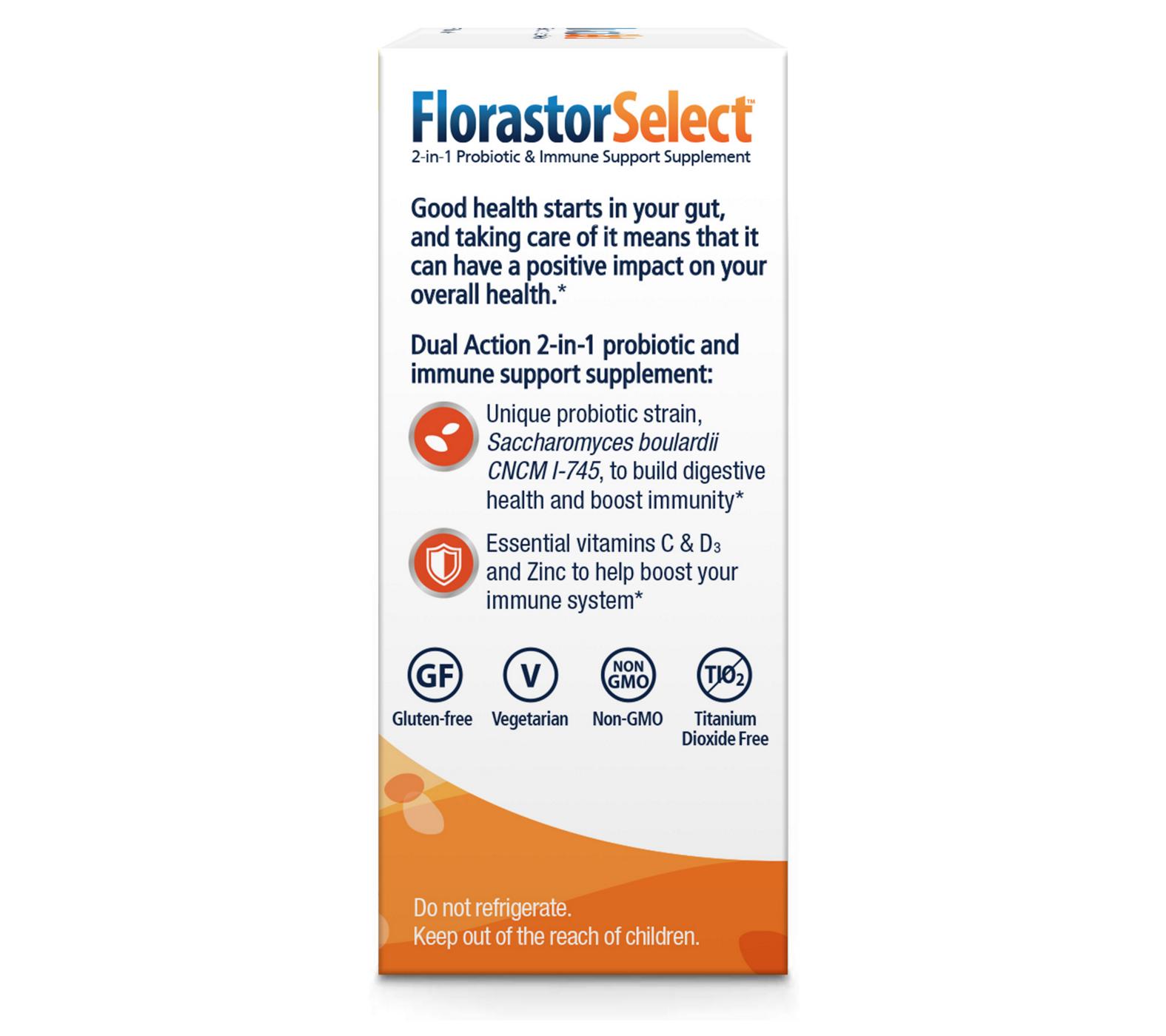 Florastor Select Unisex Daily Probiotic & Immune Support Supplement ...