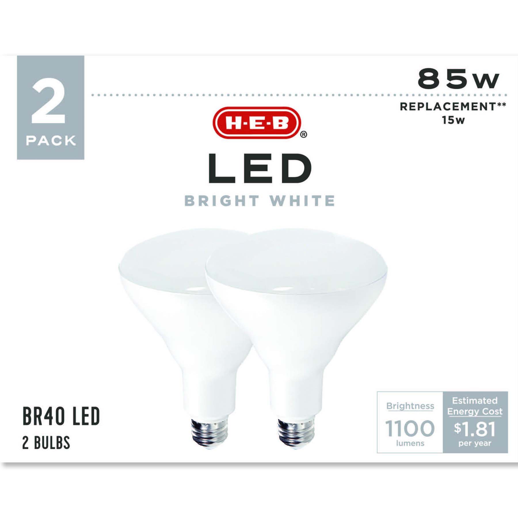 H-E-B BR40 85-Watt LED Light Bulbs - Bright White - Shop Light bulbs at ...