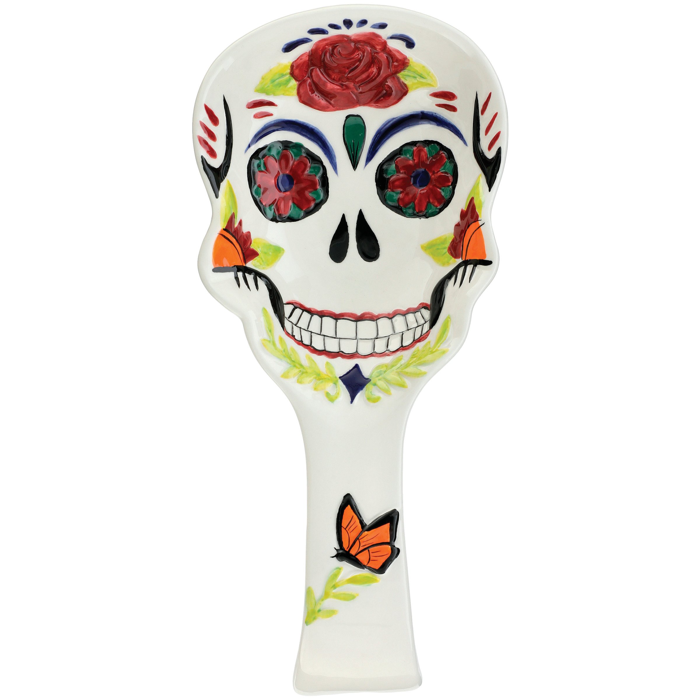 Destination Holiday Day Of The Dead Skull Spoon Rest - Shop Utensils ...