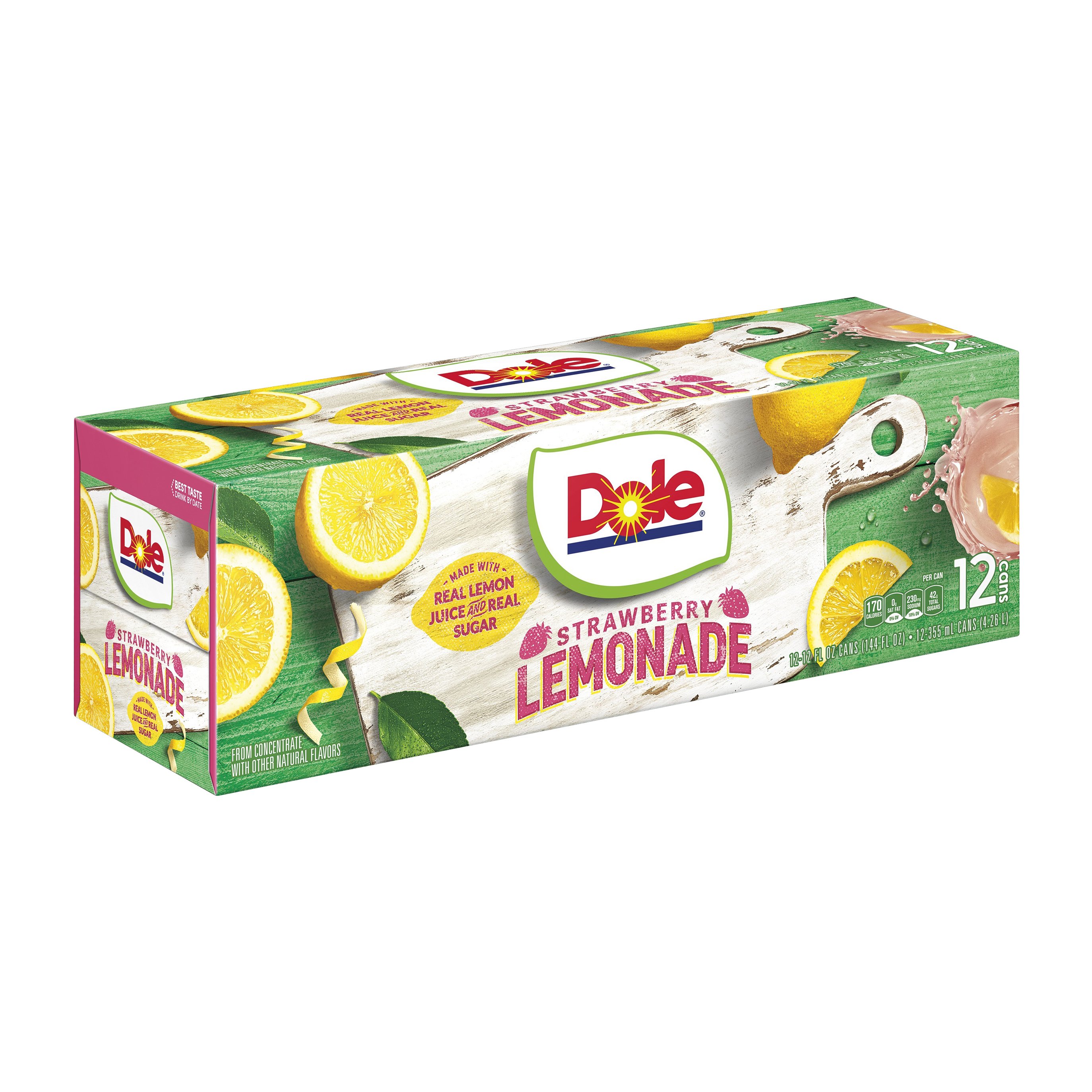 Dole Strawberry Lemonade 12 oz Cans - Shop Juice at H-E-B