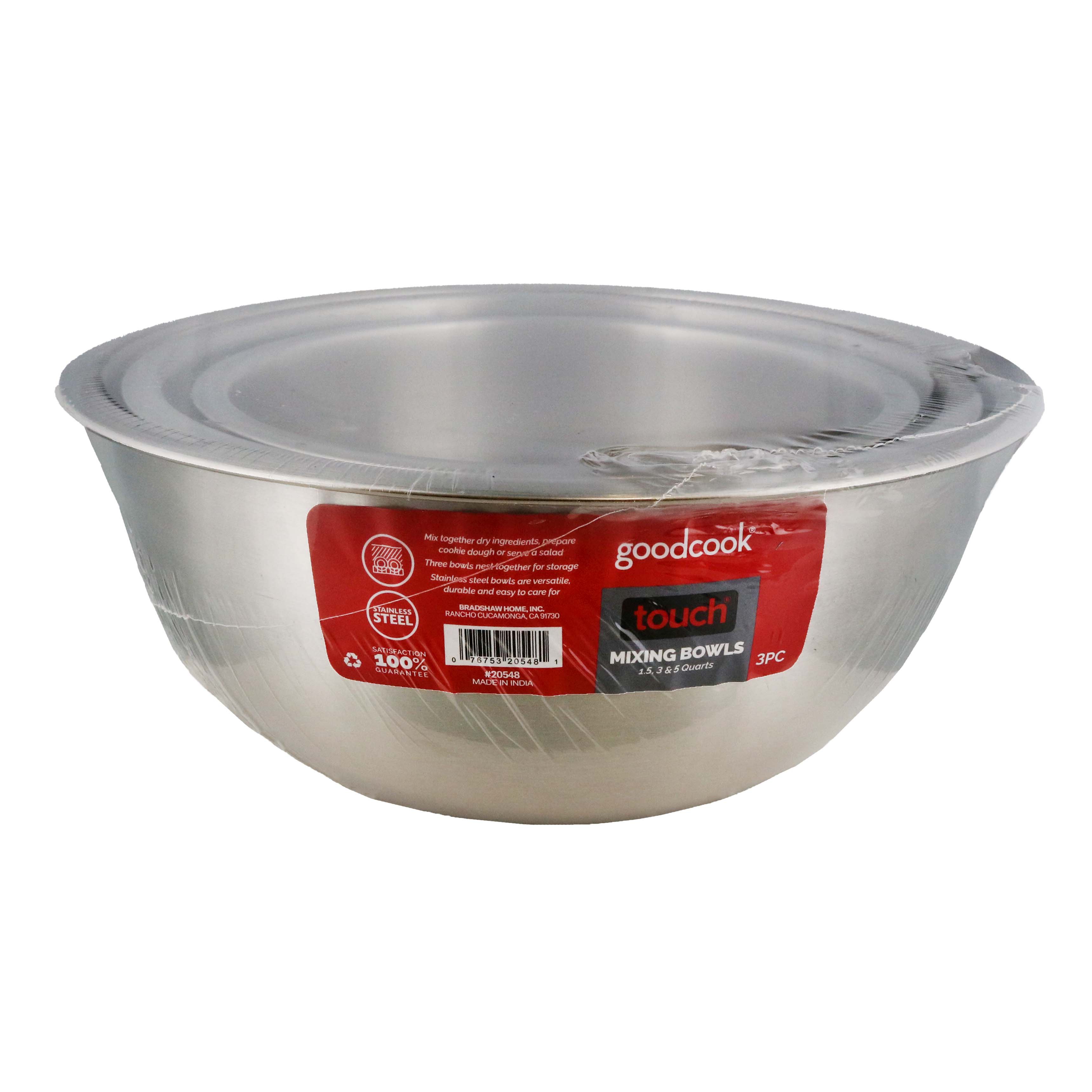 GoodCook Touch Stainless Steel Mixing Bowl Set - Shop Utensils ...