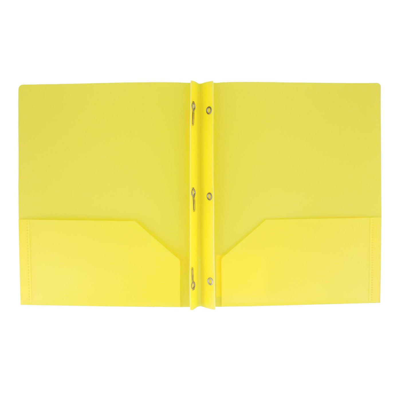 H-E-B Poly Pocket Folder with Prongs - Yellow - Shop Folders at H-E-B