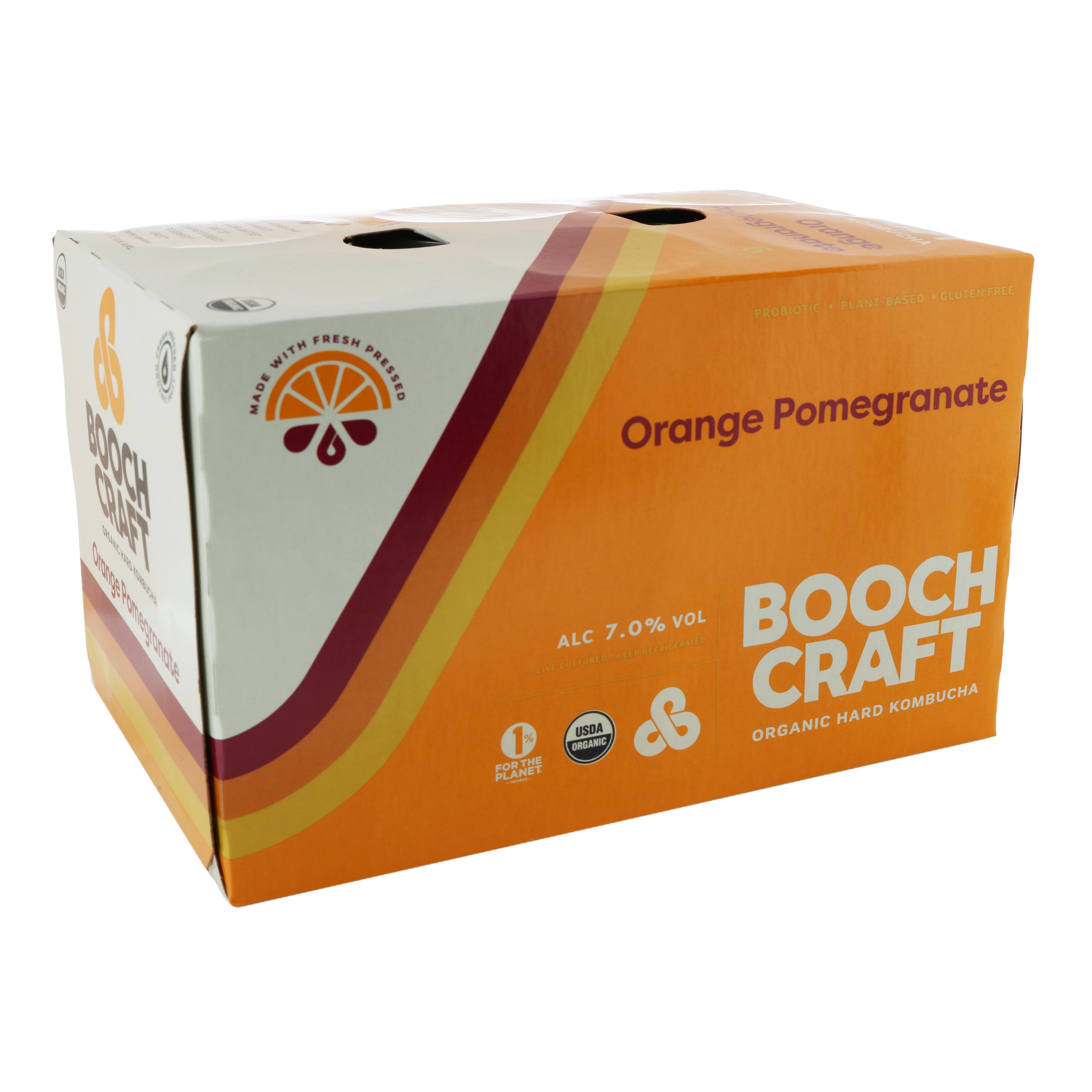 Boochcraft Orange Pomegranate Organic Hard Kombucha 6 pk Cans - Shop ...