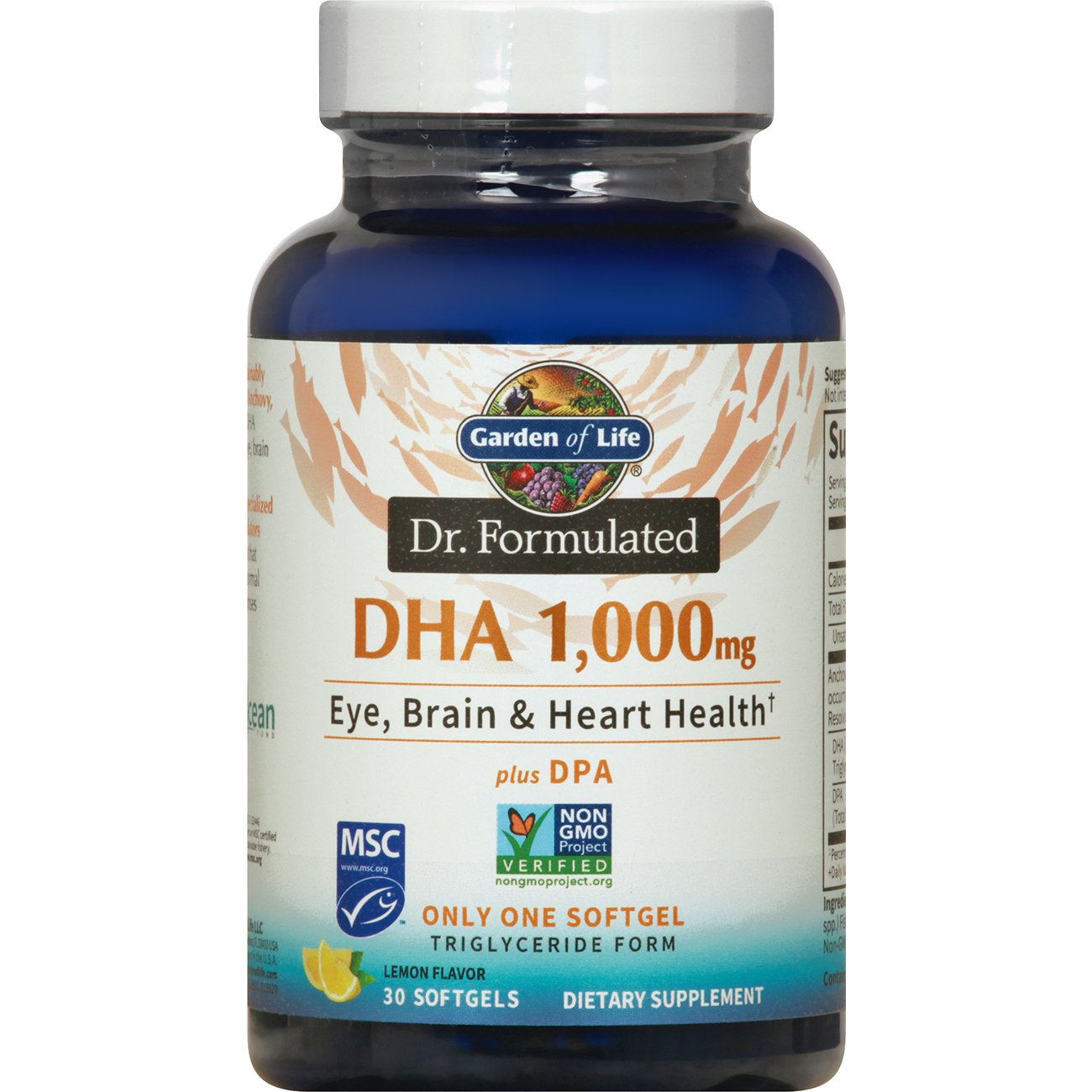 Garden of Life Dr. Formulated DHA 1000mg Softgels - Lemon, 30 ct ...