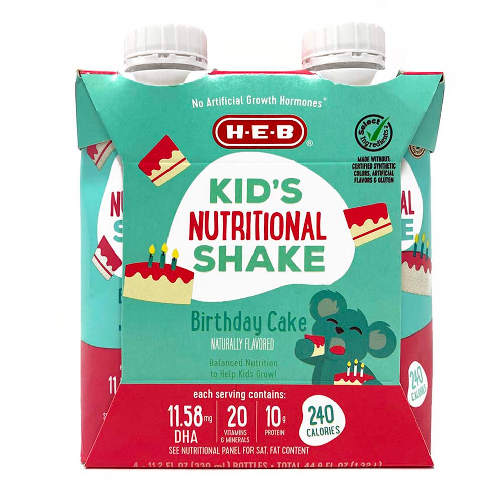 H-E-B Kid's Nutritional Shake - Birthday Cake - Shop Electrolytes ...