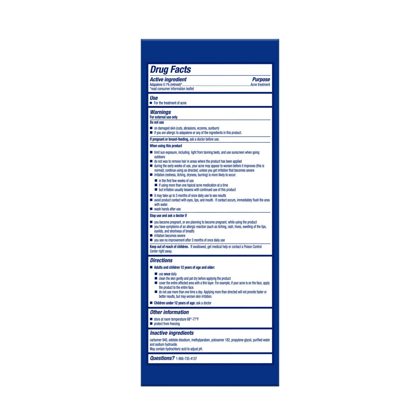 Differin Gel Acne Treatment 0.1% Adapalene Pump - Shop Facial cleansers ...