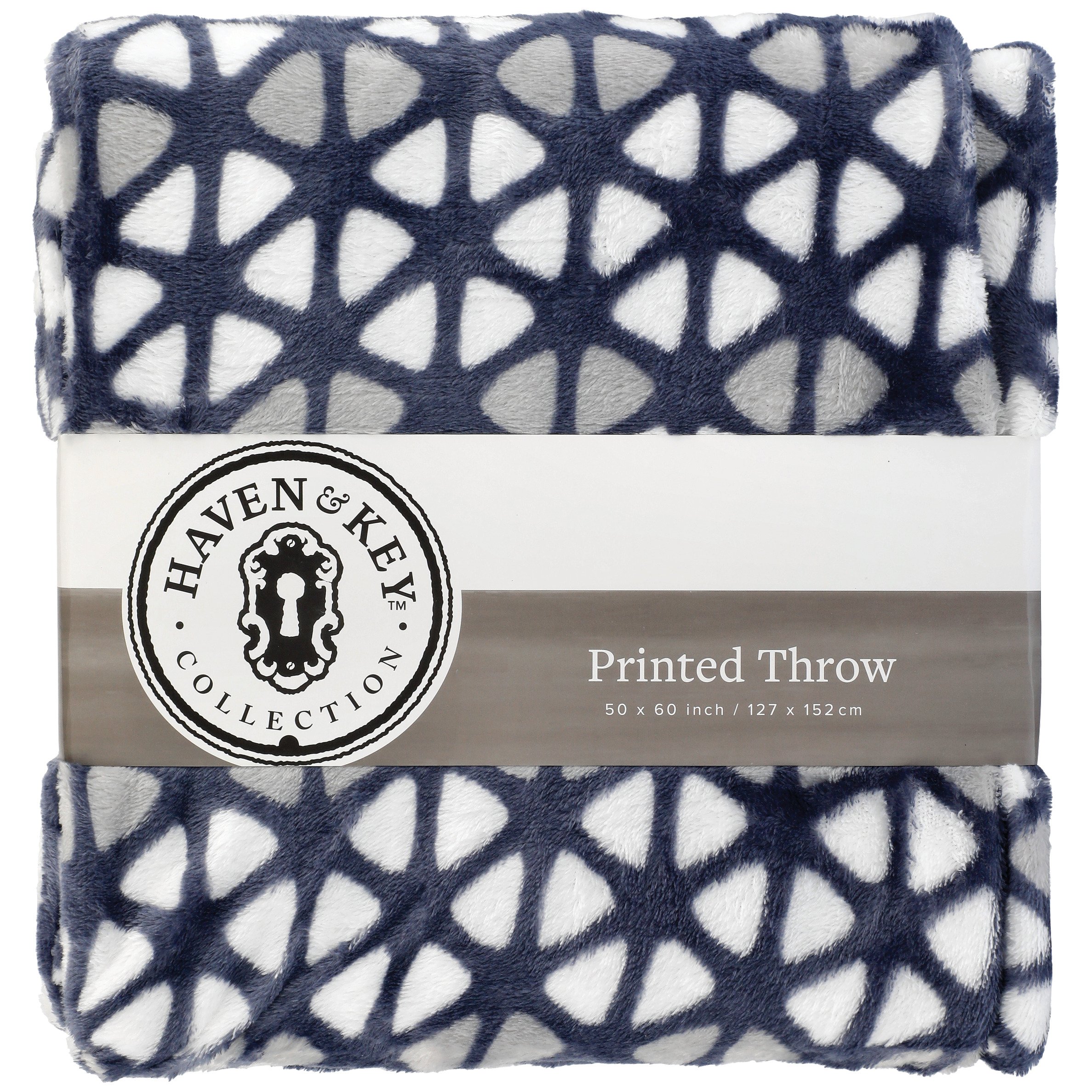 Haven & Key Blue Gray Geo Printed Throw - Shop Blankets & throws at H-E-B
