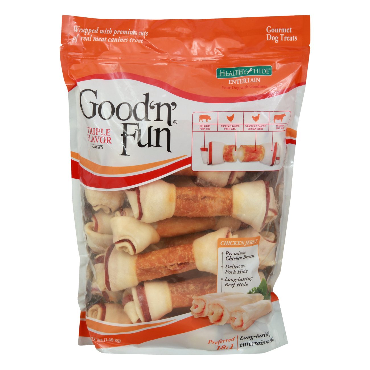 Good N Fun Good N Fun Triple Flavor 7 Inch Bones - Shop Dogs at H-E-B