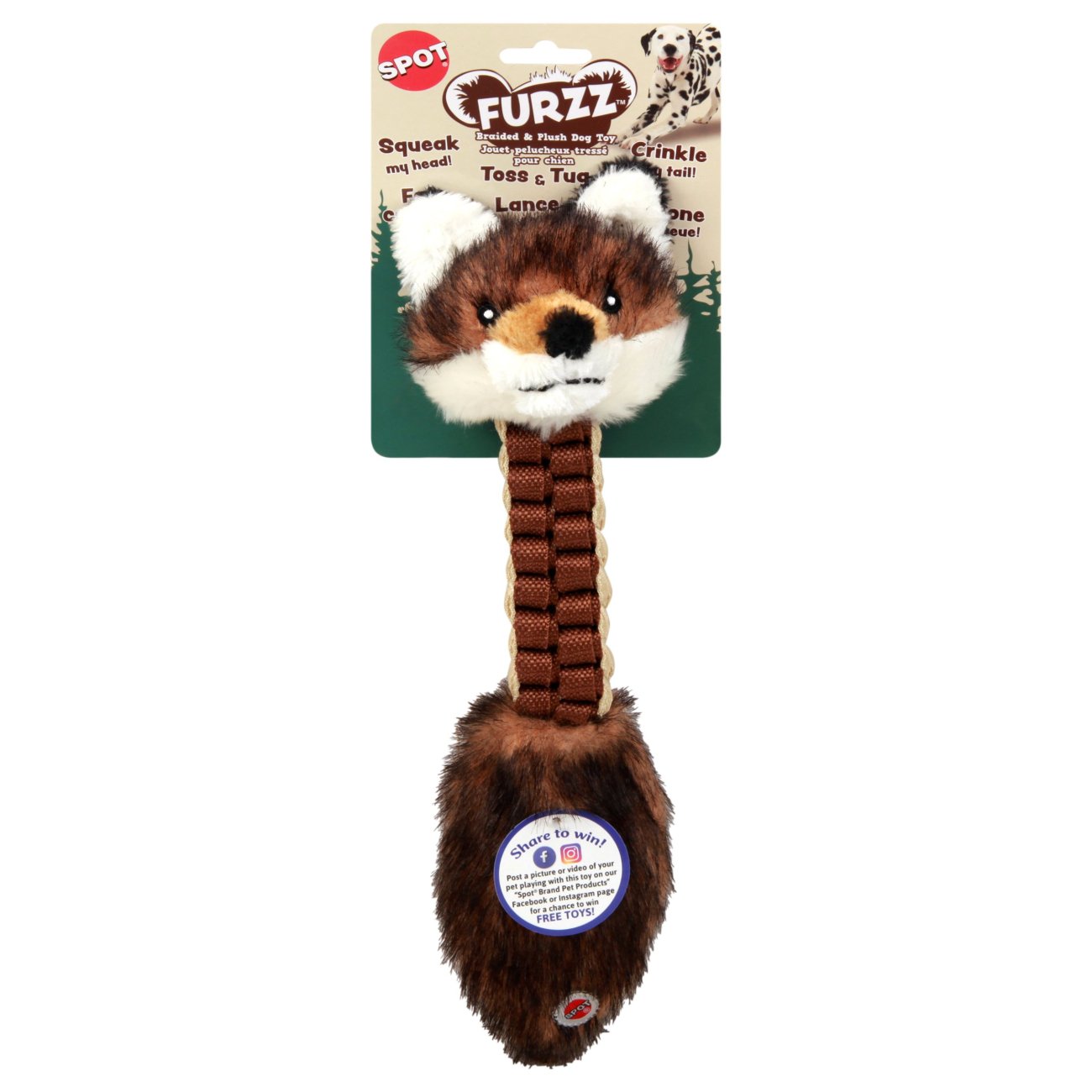 Spot Furzz Braided & Plush Squeaky Dog Toy - Shop Plush toys at H-E-B