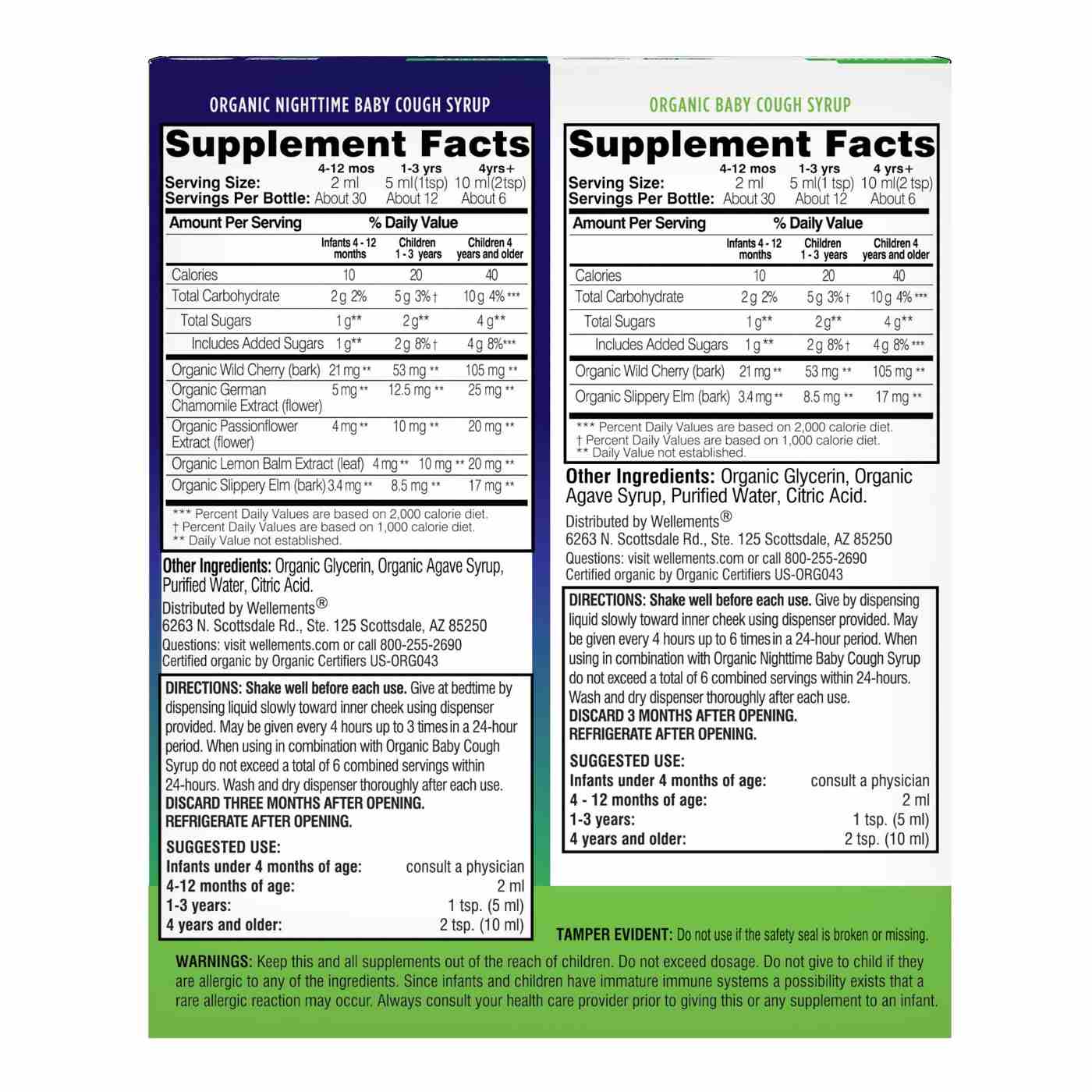 Wellements Organic Baby Cough & Mucus Syrup Day & Night Combo Pack ...