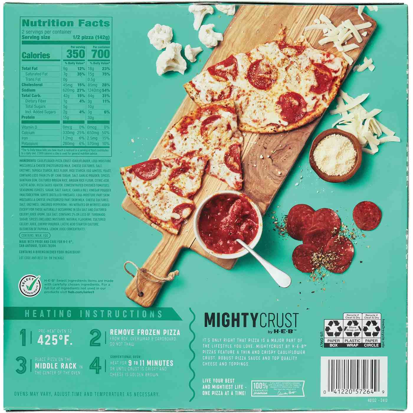 MightyCrust by H-E-B Gluten Free Cauliflower Crust Pepperoni Pizza ...