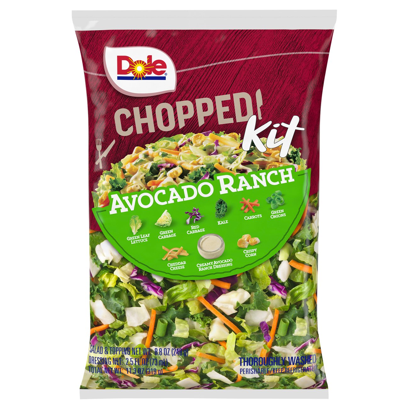 Dole Chopped Salad Kit - Avocado Ranch - Shop Salads at H-E-B