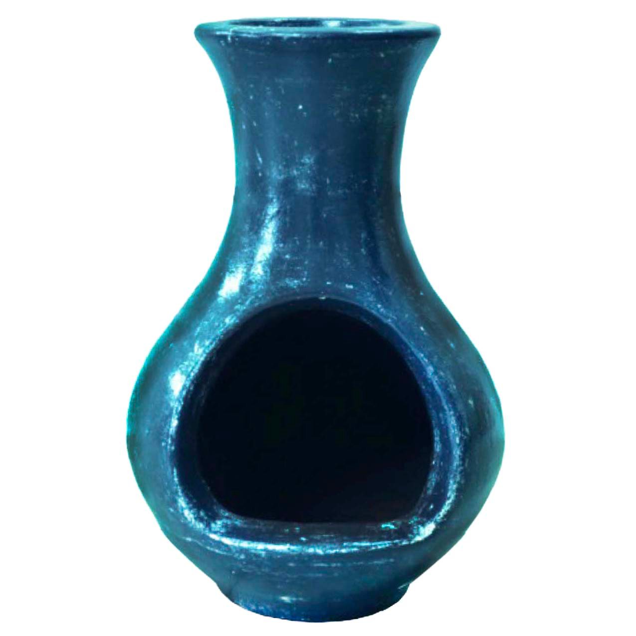 Blue Orange Pottery Medium Clay Bulb Chiminea - Blue Wash - Shop Patio ...