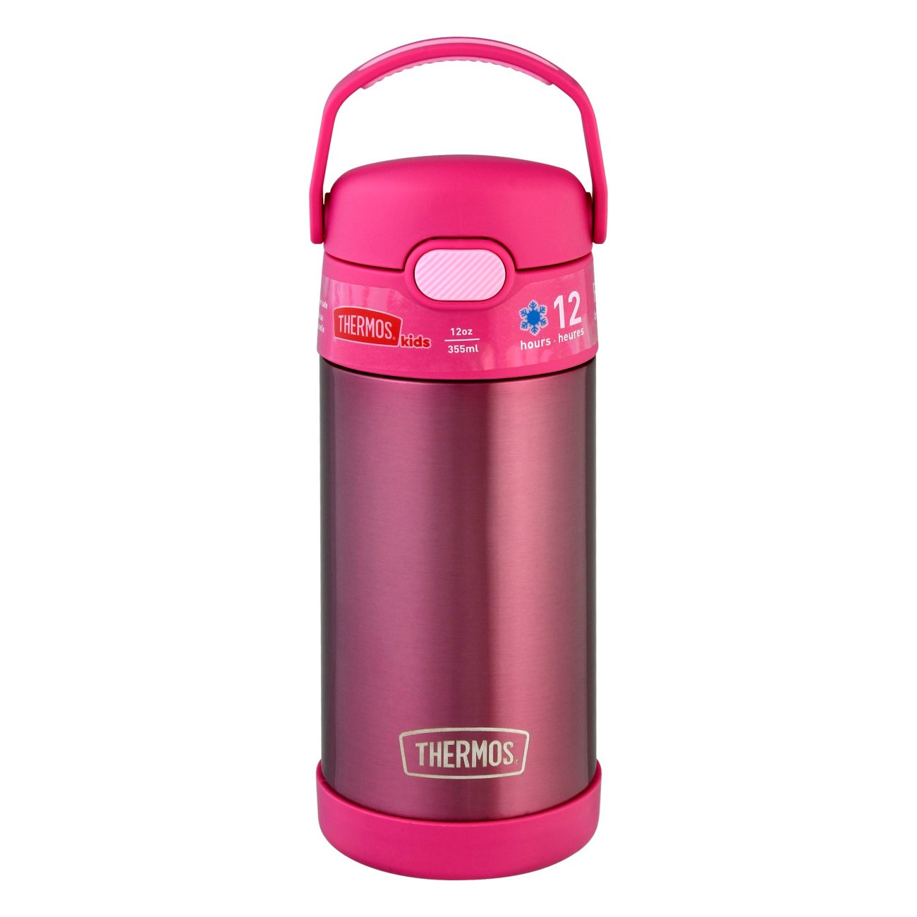Thermos Kids FUNtainer Stainless Steel Water Bottle with Straw - Pink ...