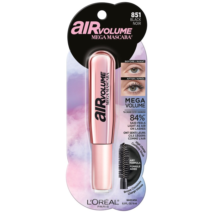 L'Oréal Paris Air Volume Mega Mascara, Lightweight Mega Volume Washable ...