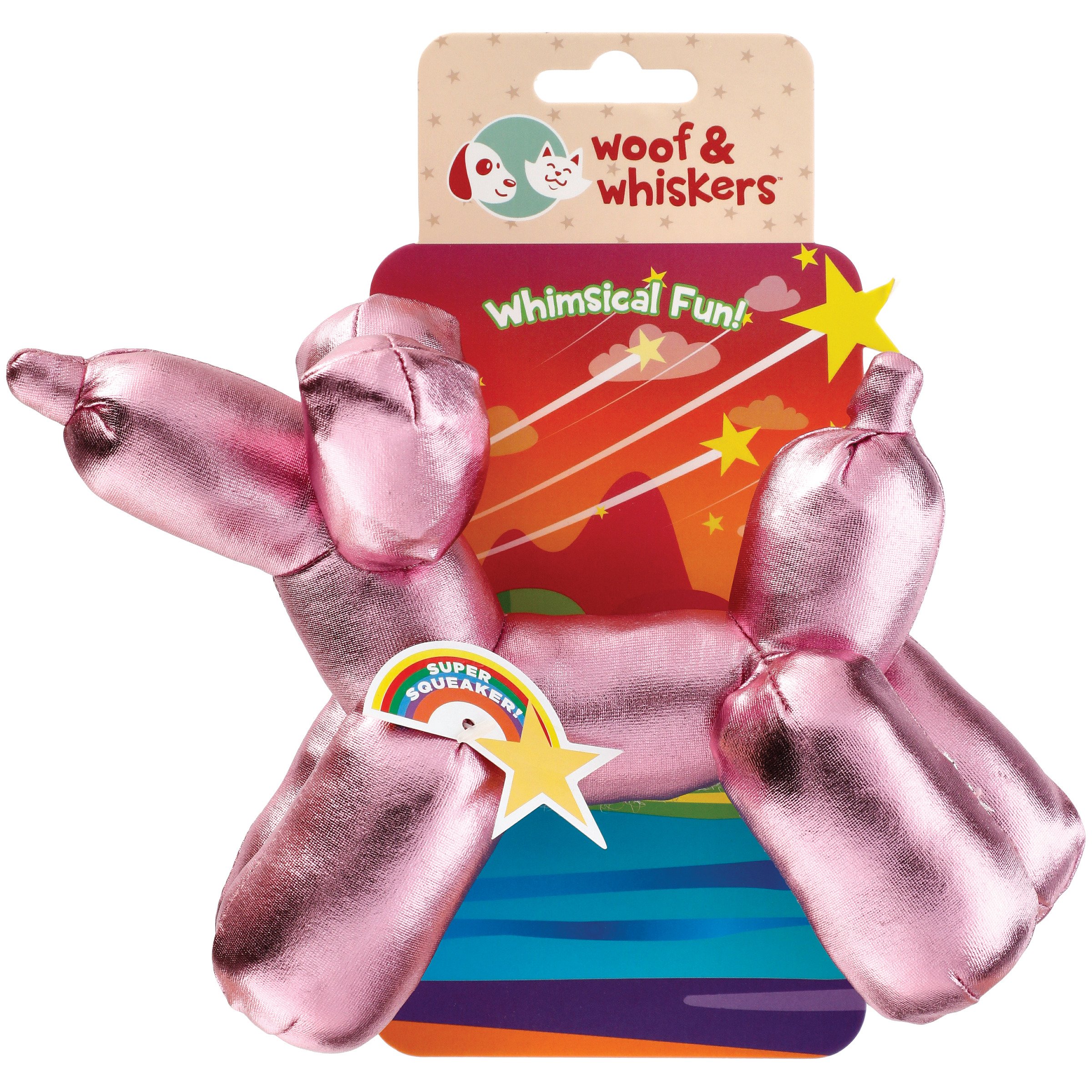 Woof and Whiskers Plush Dog Toy - Pink Balloon - Shop Plush toys at H-E-B