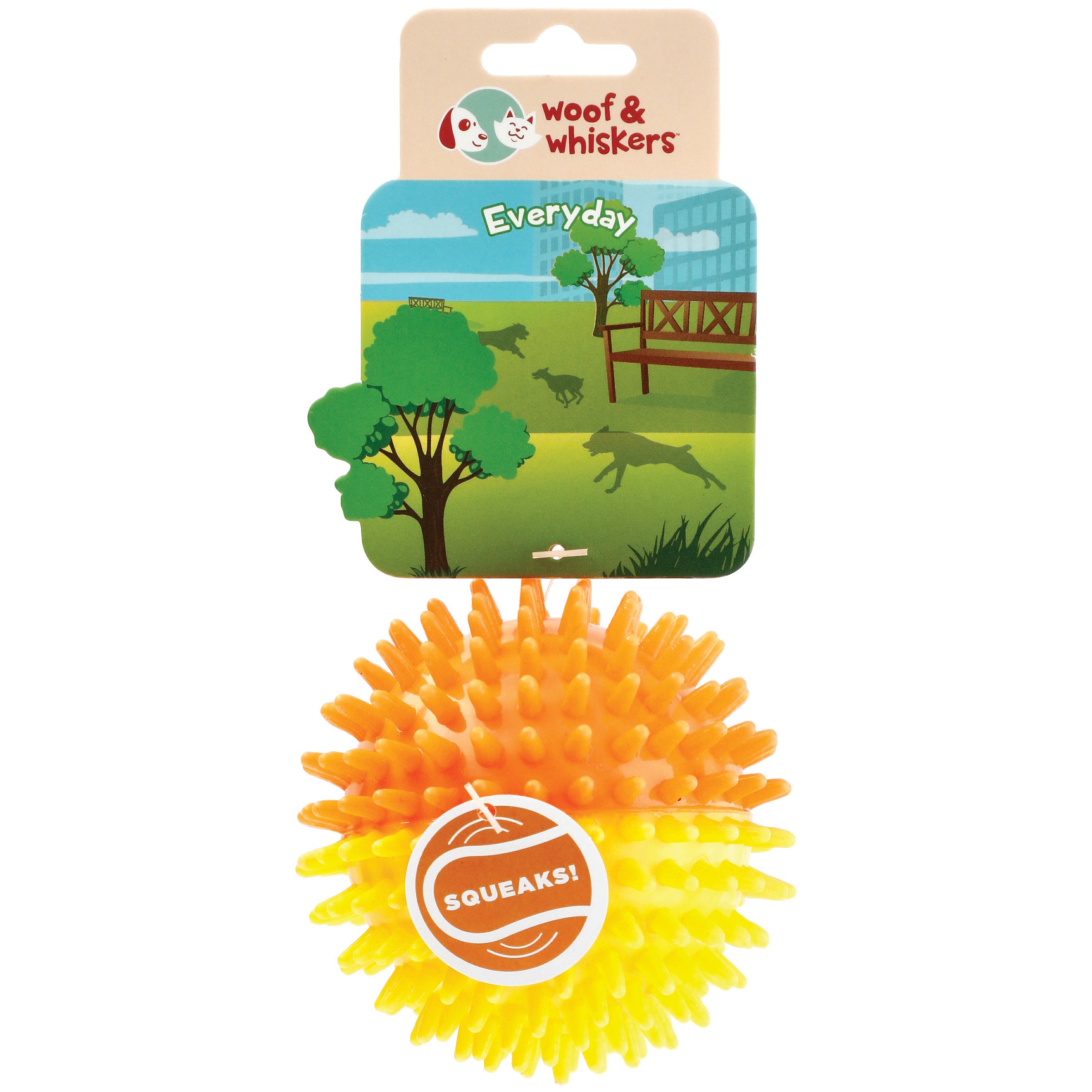 Woof & Whiskers Spiky Ball Dog Toy - Orange/Yellow - Shop Balls & fetch ...