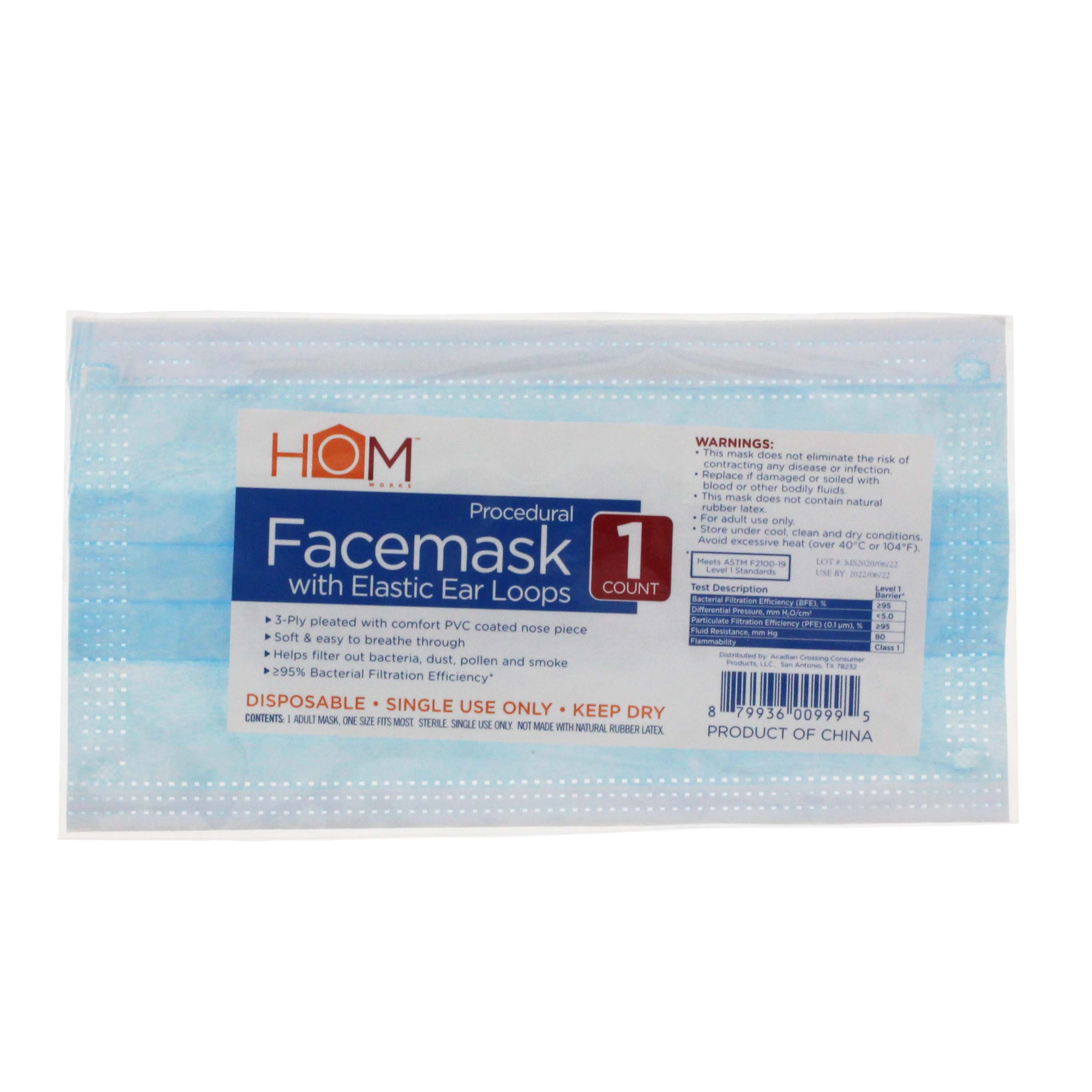 Hom Works 3 Ply Procedural Disposable Adult Face Mask - Shop Medicines ...