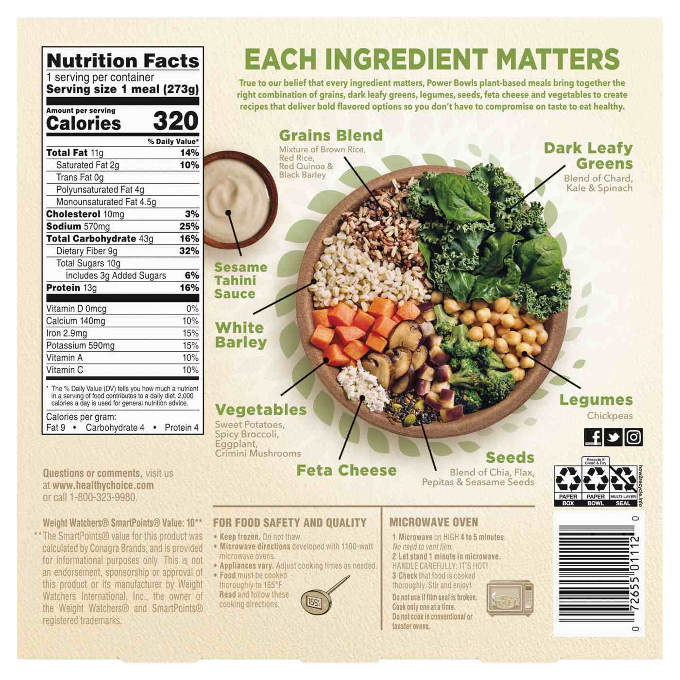 Healthy Choice Power Bowls Buddha Bowl - Shop Entrees & sides at H-E-B