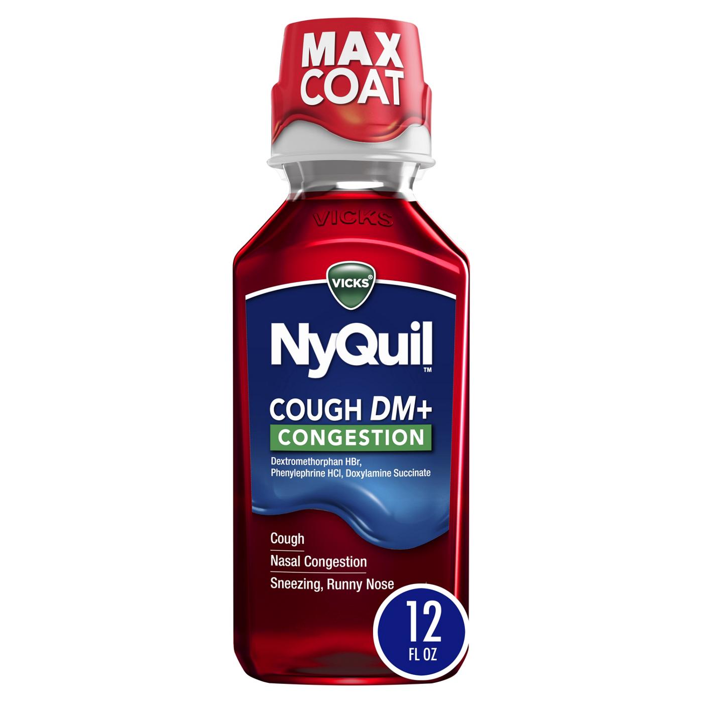 Vicks NyQuil Cough DM + Congestion Relief Liquid Medicine, Maximum ...
