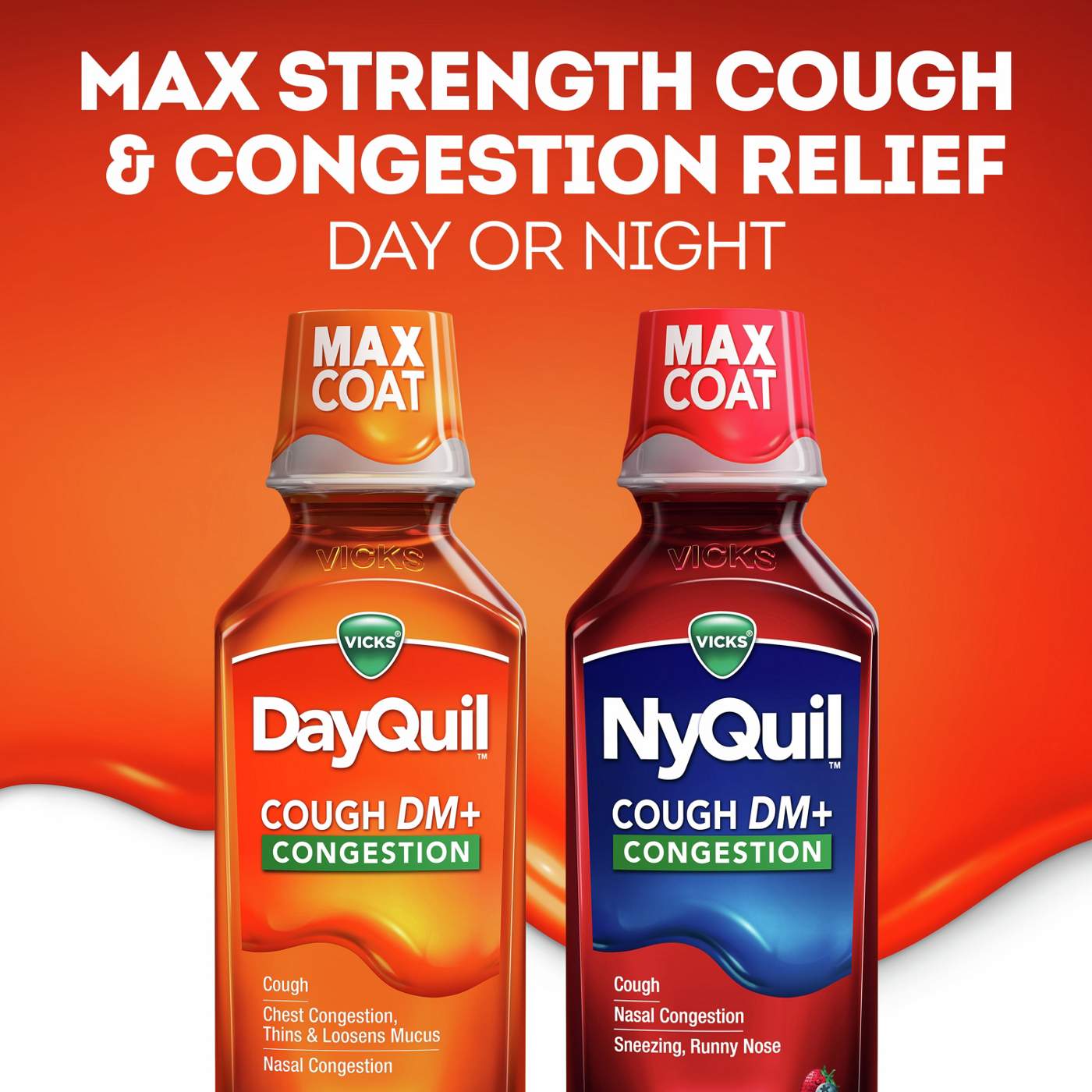 Vicks NyQuil Cough DM + Congestion Relief Liquid Medicine, Maximum ...