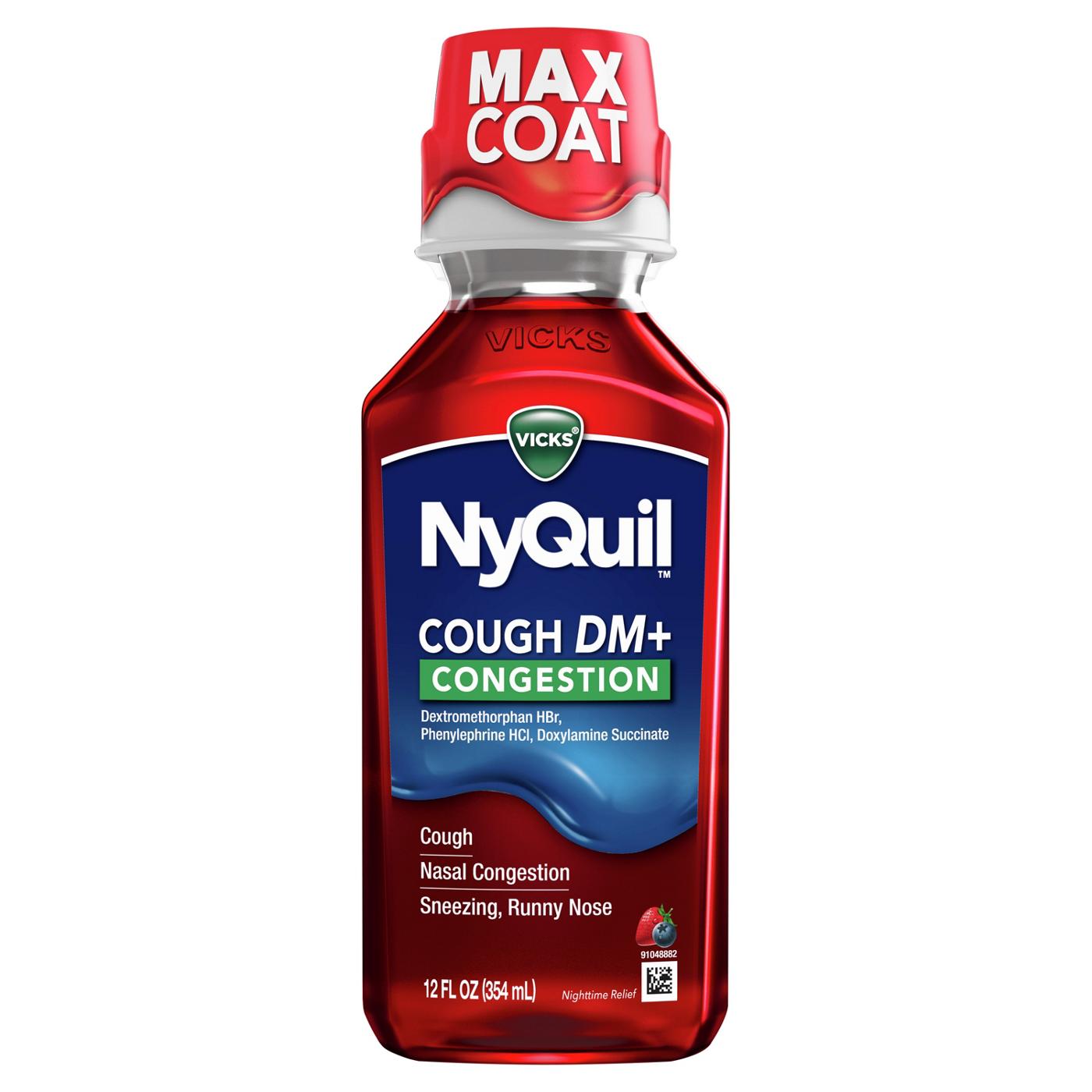 Vicks NyQuil Cough DM + Congestion Relief Liquid Medicine, Maximum ...