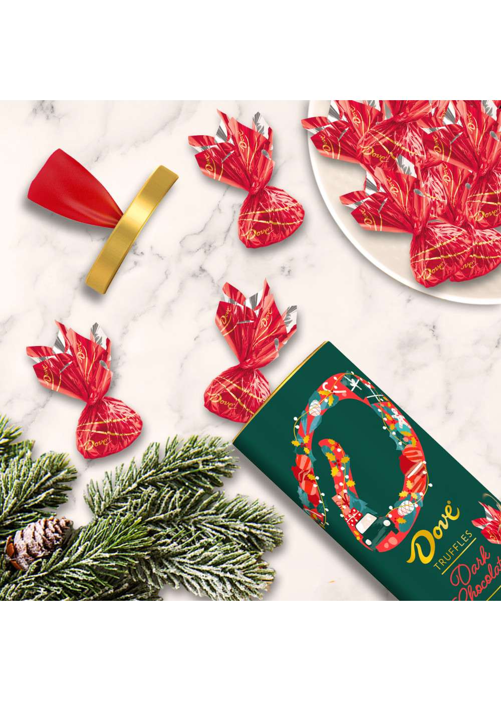 Dove Truffles Christmas Dark Chocolate Candy Holiday Gift Tin - Shop ...