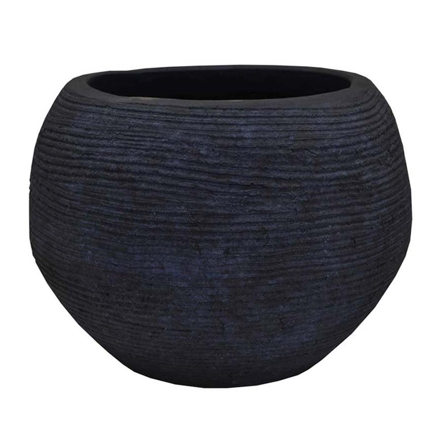 Blue Orange Pottery Small Blue Textured Ball Clay Planter - Shop Pots ...
