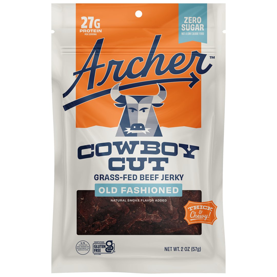 Archer Zero Sugar 27g Protein Cowboy Cut Grass-Fed Beef Jerky - Old ...