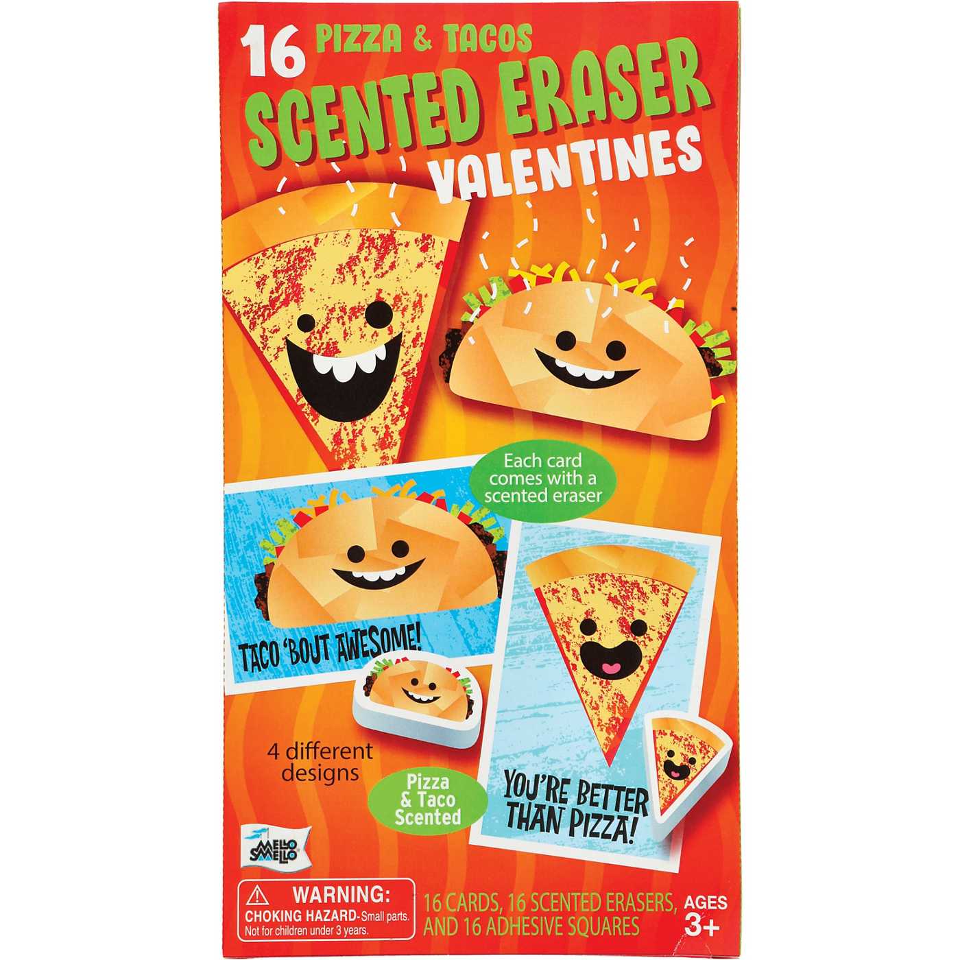 Mello Smello Pizza & Tacos Scented Eraser Valentine Exchange Cards ...