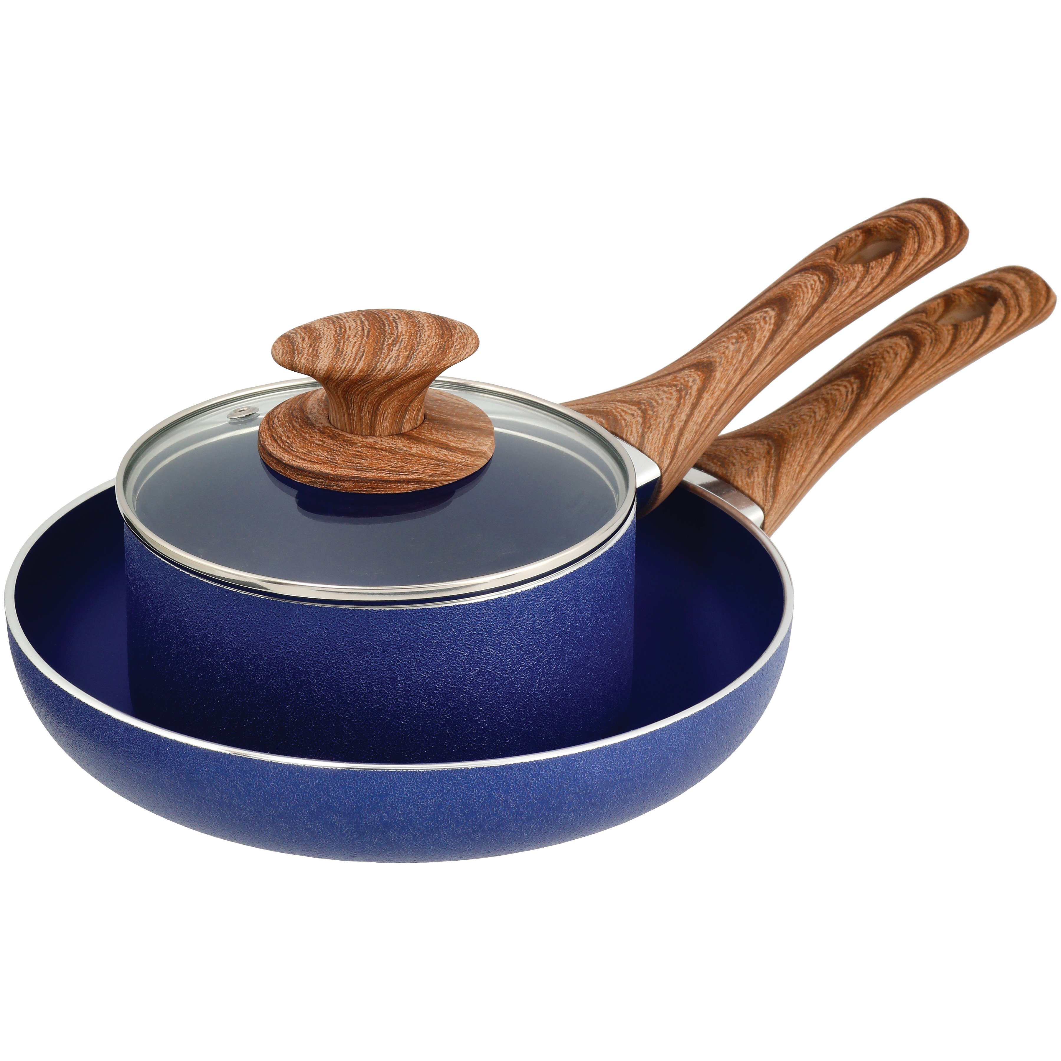 chefstyle Blue Non-Stick Fry Pan & Sauce Pan Set - Shop Kitchen ...