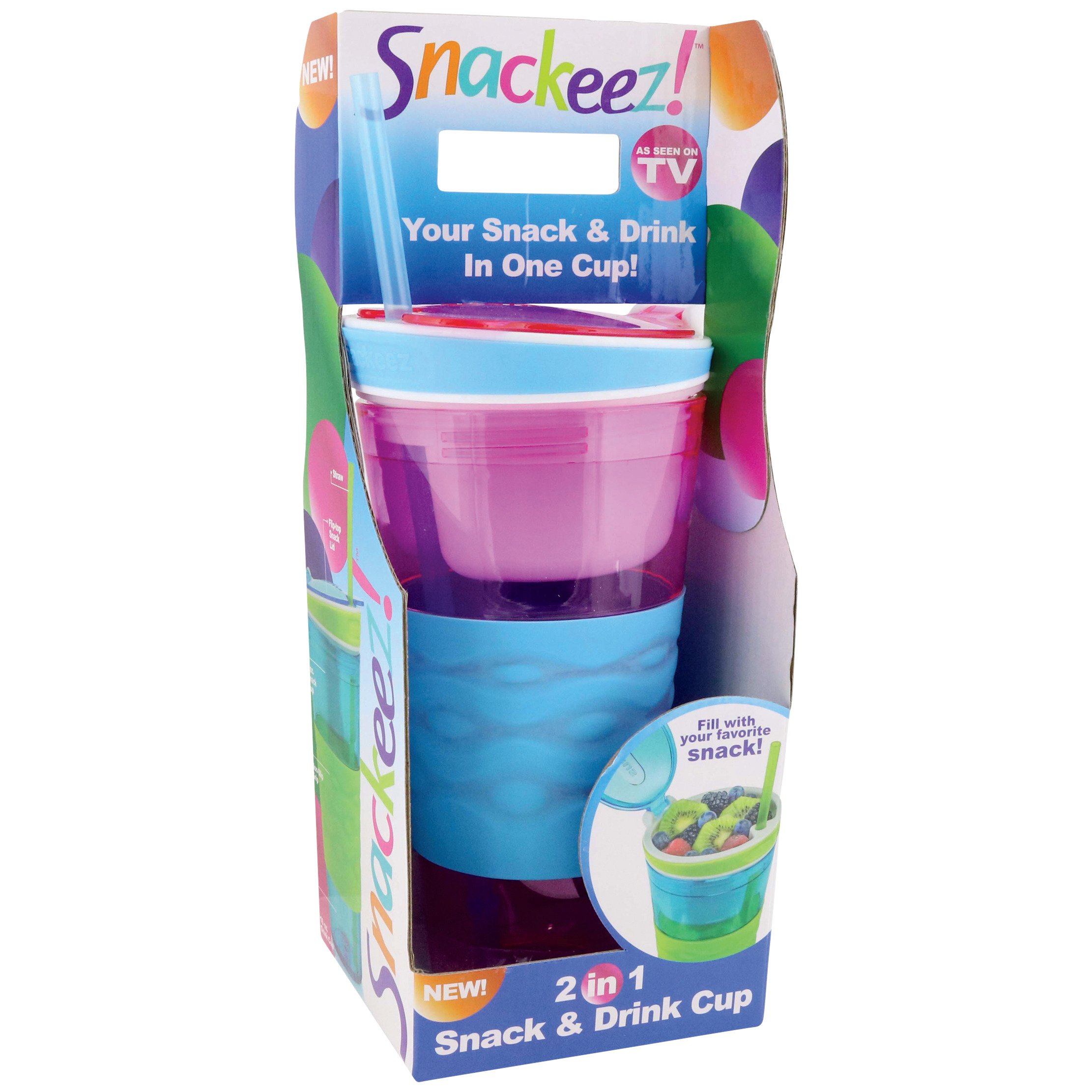 As Seen on TV Snackeez 2-in-1 Snack & Drink Cup, Pink - Shop Cups ...