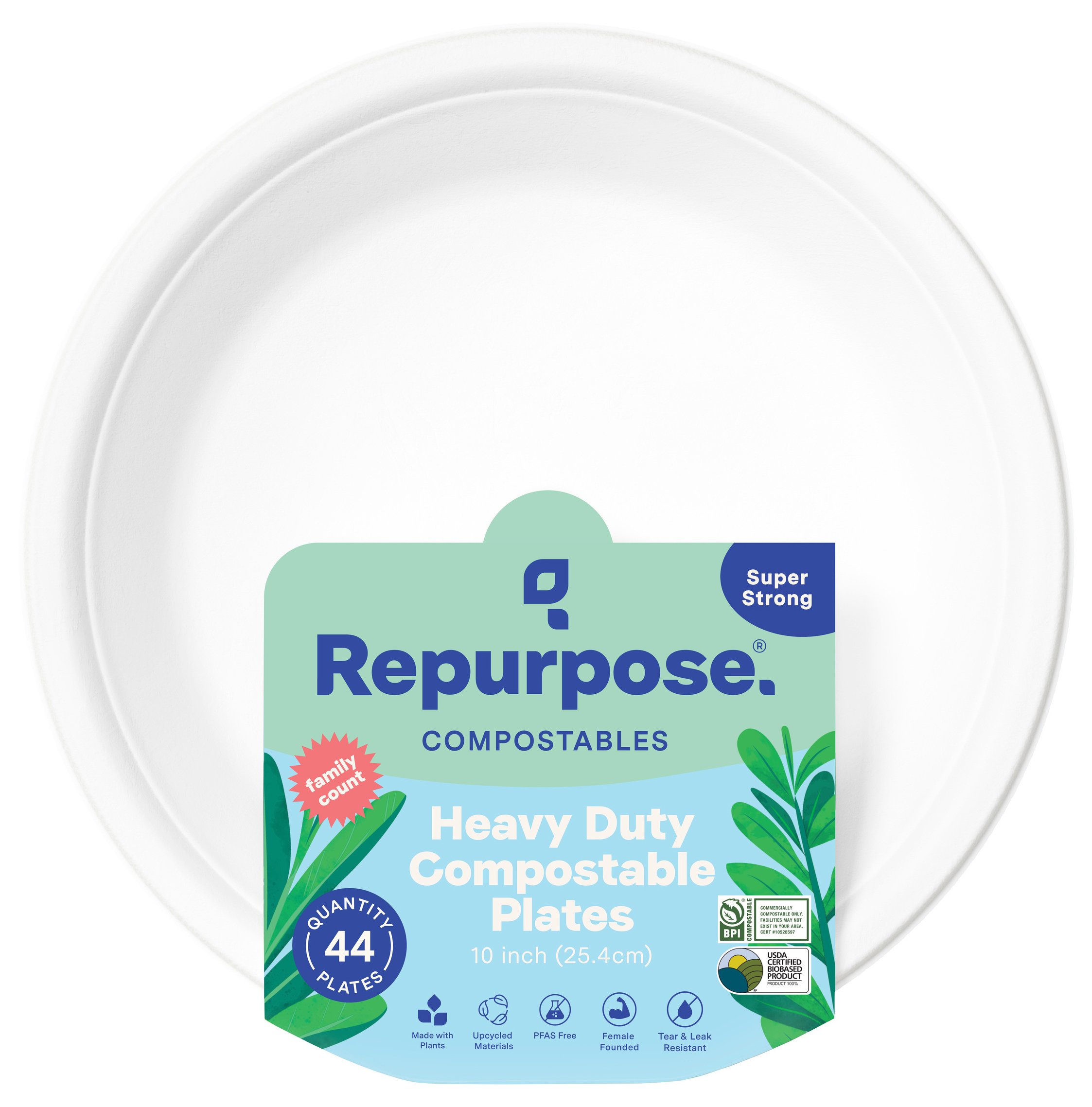 Repurpose Compostable 10 in Dinner Plates, 44 ct | Central Market ...